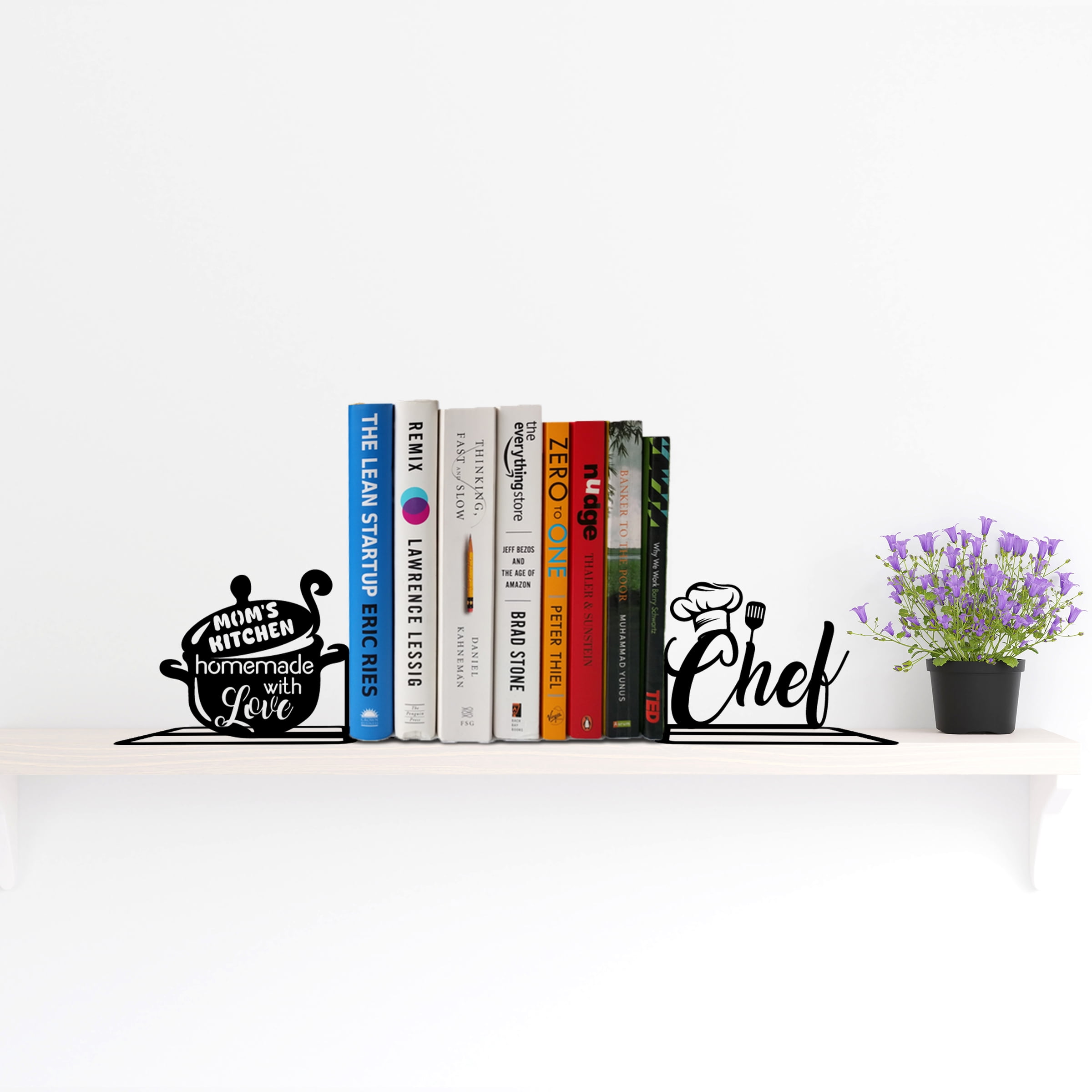 Handmadetneonsign Custom Chef Cooking Metal Bookends, Chef Name Bookend ...