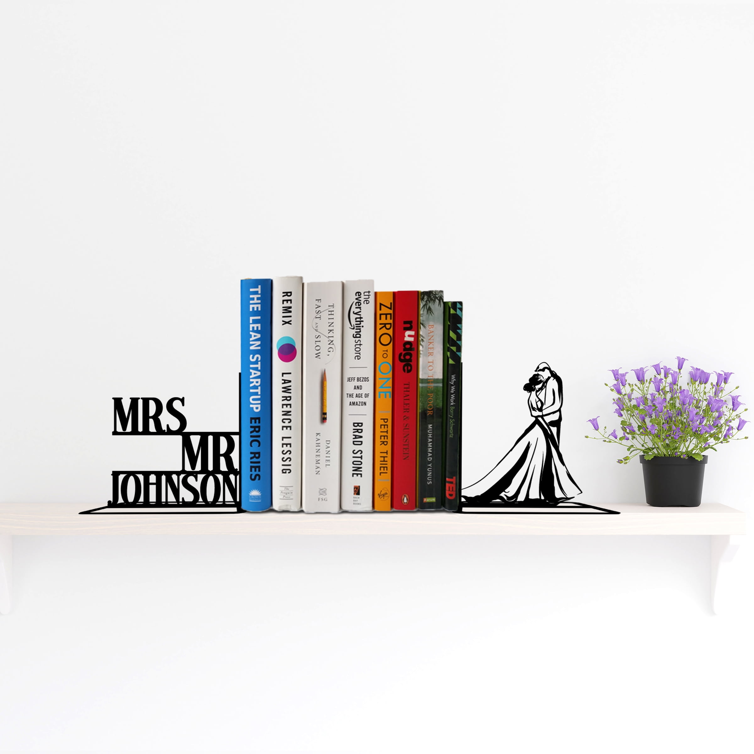 Handmadetneonsign Custom Couple Metal Bookends, Gifts For Couple ...