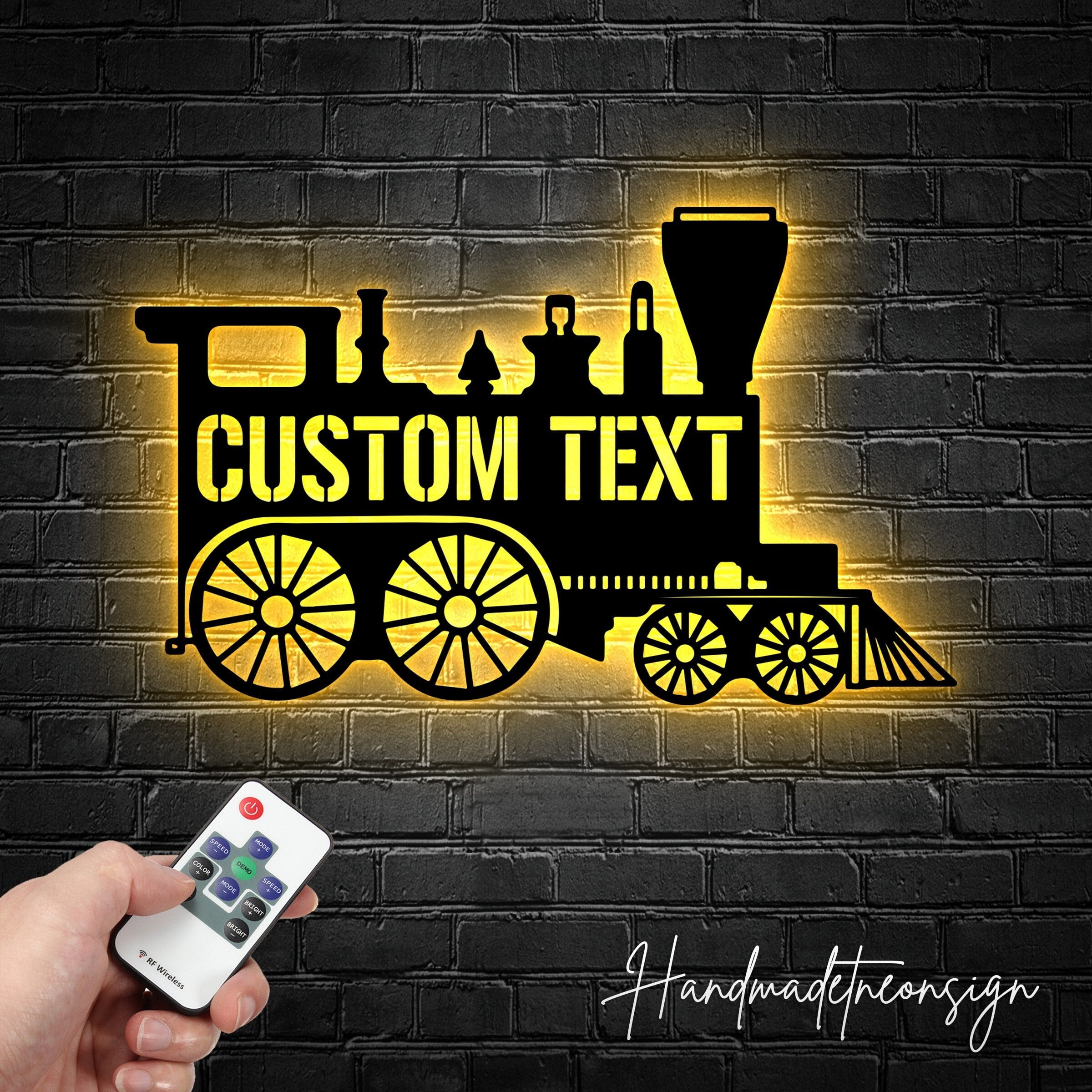 Handmadetneonsign Custom Cute Train Wall Art LED Light - Personalized ...