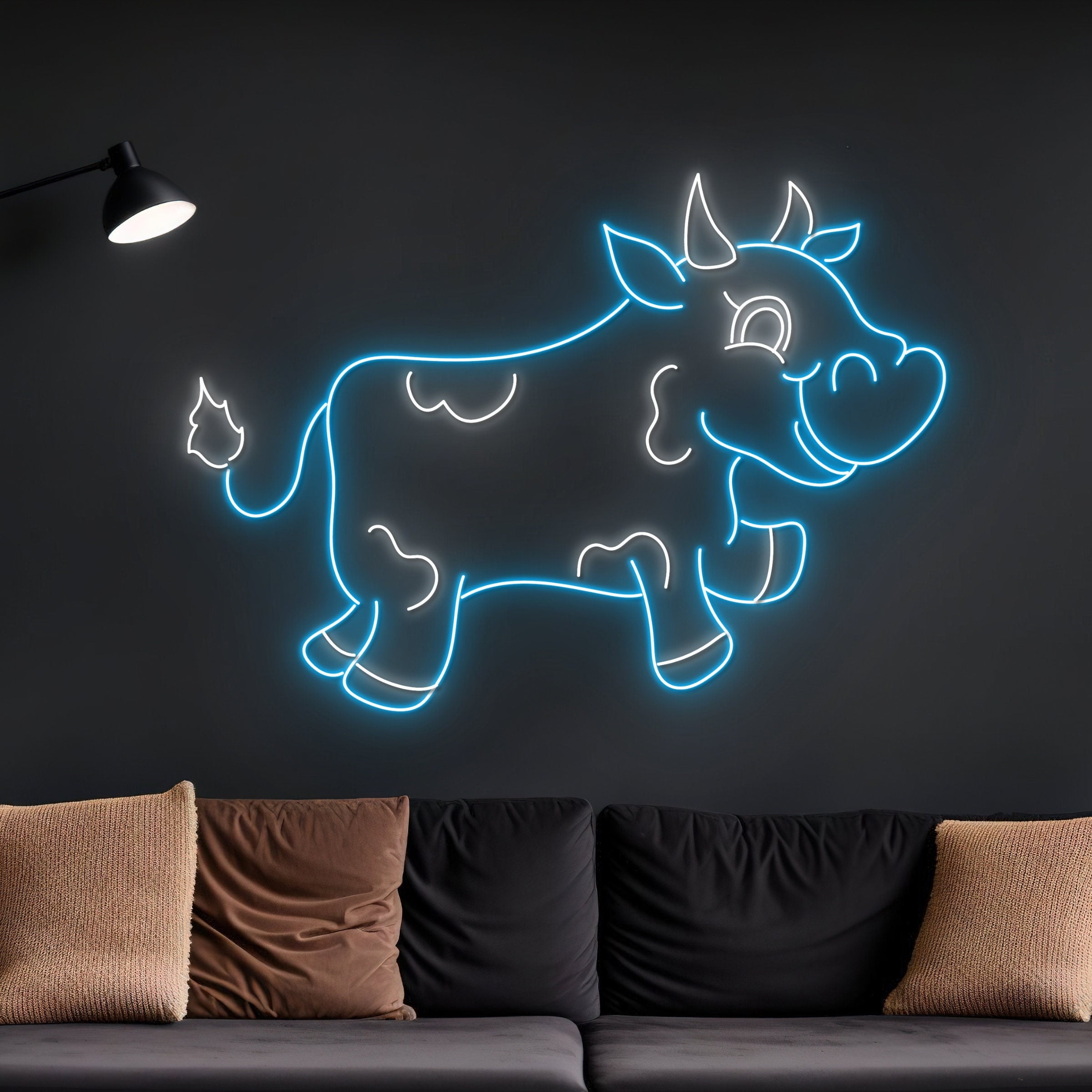 Handmadetneonsign Custom Dairy Cow Led Sign, Dairy Cow Neon Sign ...