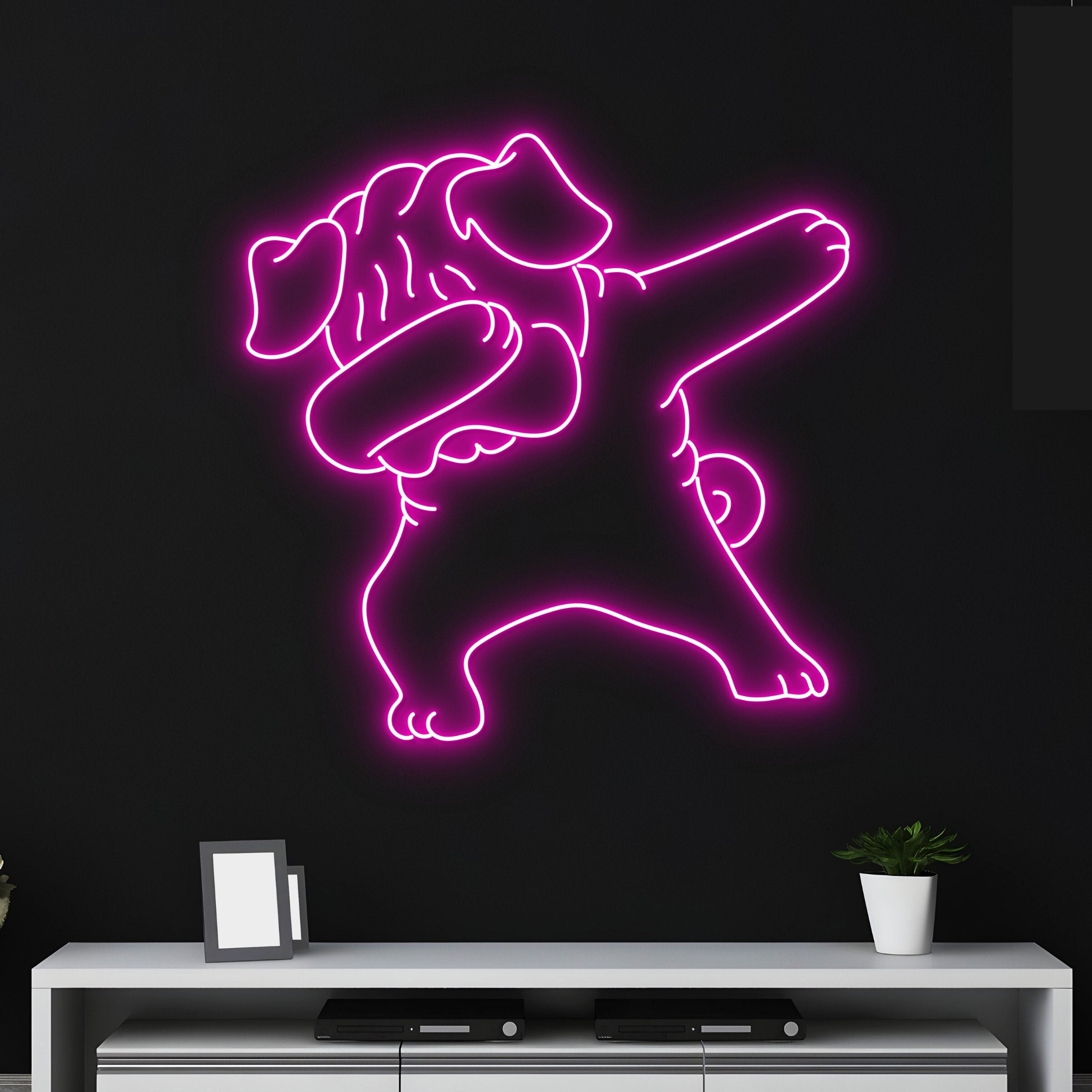 Handmadetneonsign Custom Dapping Bulldog Neon Sign, Dap Bull Dog LED ...