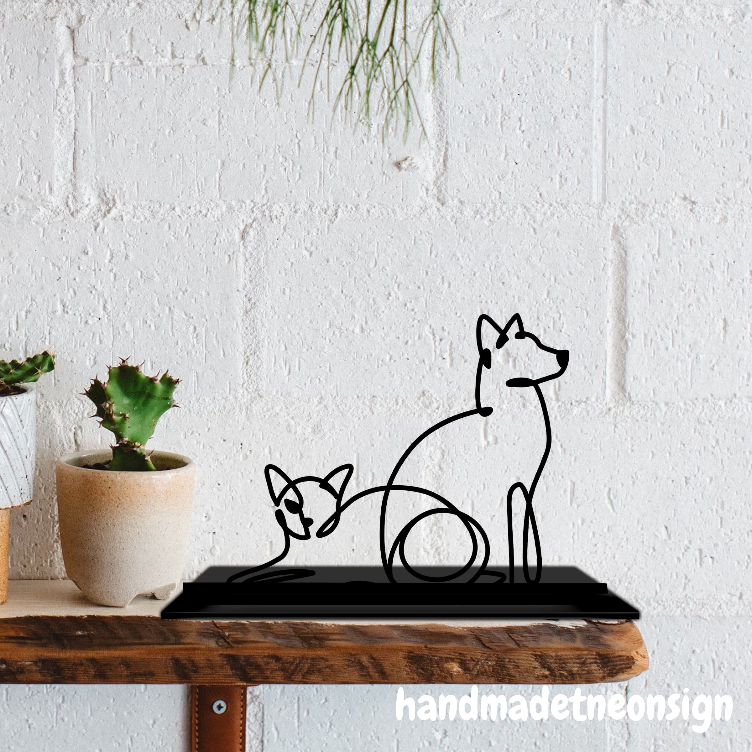 Handmadetneonsign Custom Dog Cat Acrylic Stand, Pet Cat Tabletop Decor ...