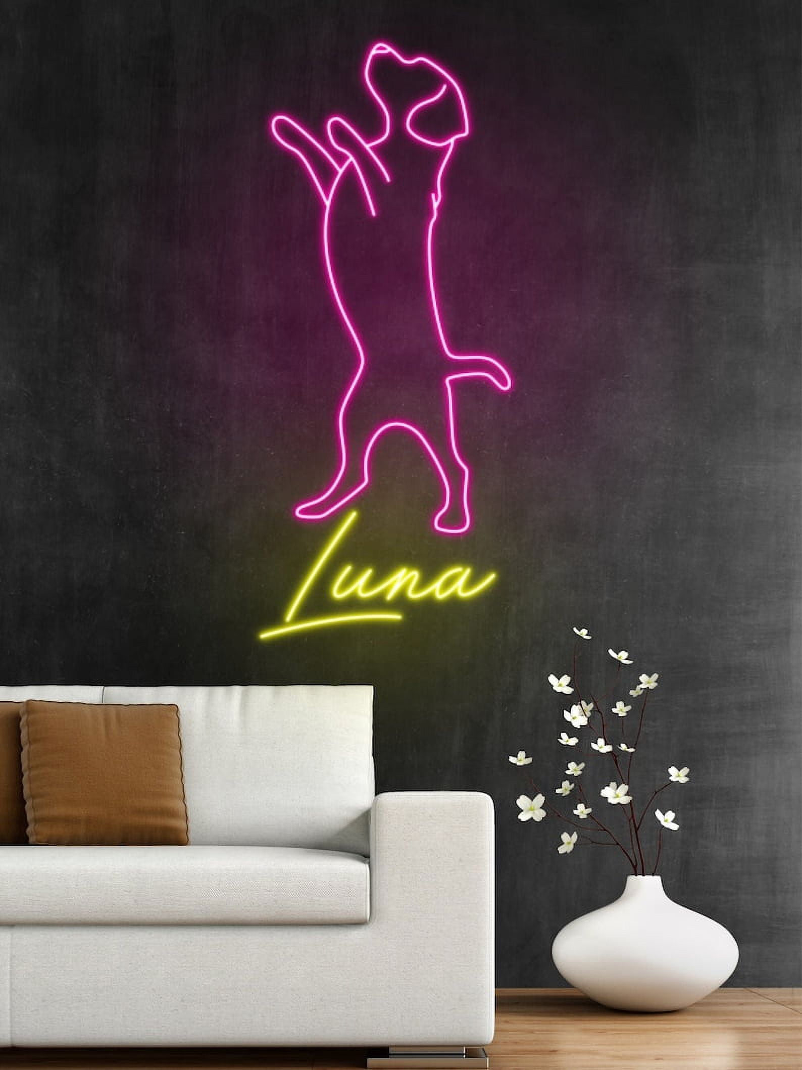 Handmadetneonsign Custom Dog Name Neon Sign, Animal Decor, Personalized ...