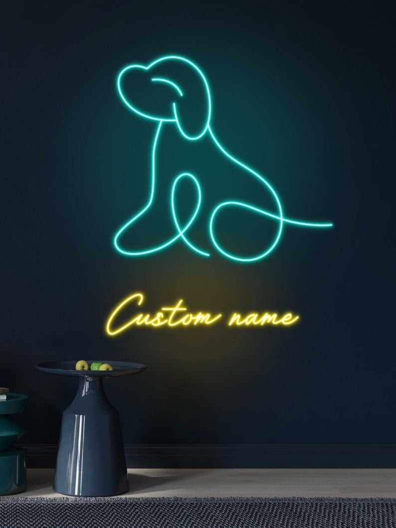 Handmadetneonsign Custom Dog Neon Sign, LED Wall Light for Pet Lovers ...