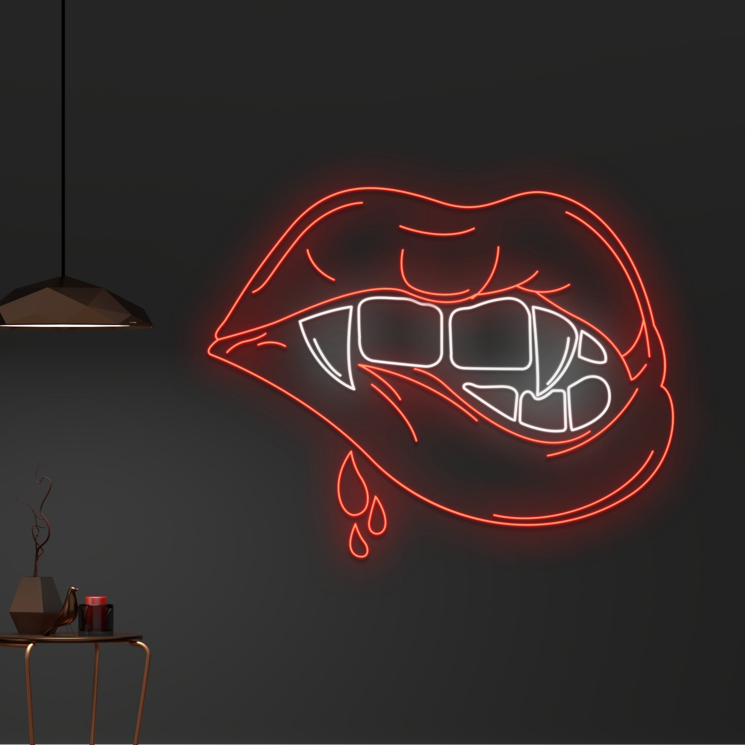 Handmadetneonsign Custom Dripping Lips Neon Light, Melting Mouth Led ...