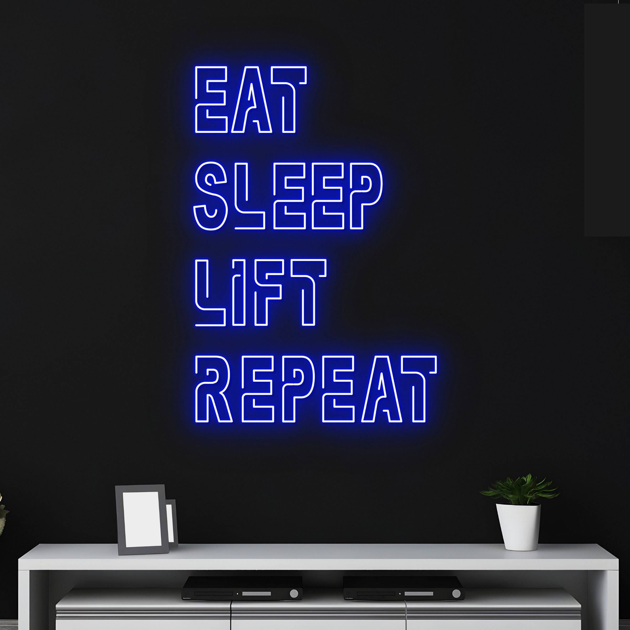 Handmadetneonsign Custom Eat Sleep Lift Repeat Led Sign, Quote Neon ...