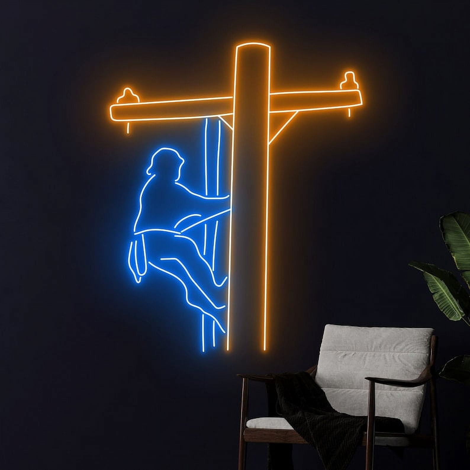 Handmadetneonsign Custom Electrician Man Wall Art LED Light ...