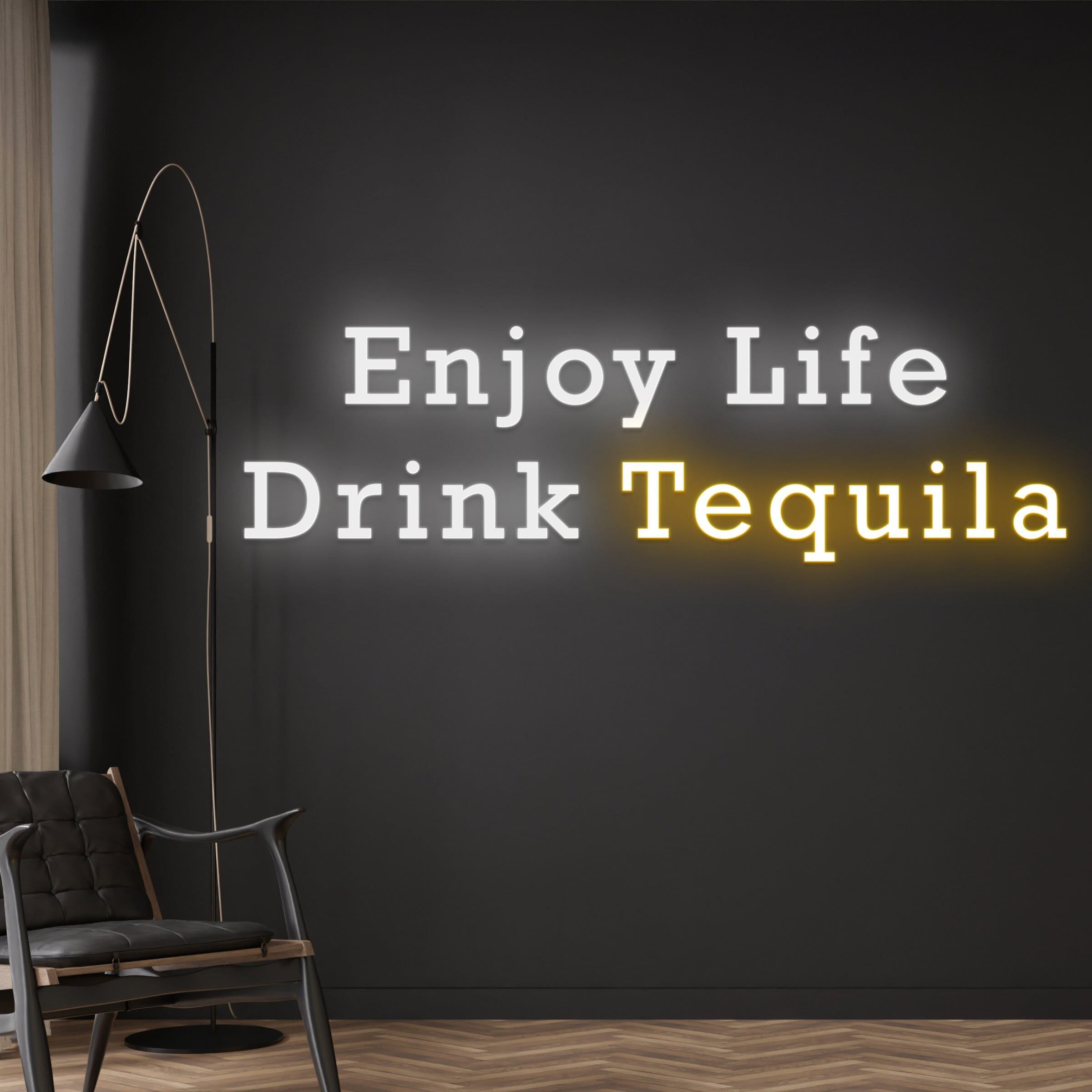 Handmadetneonsign Custom Enjoy Life Drink Tequila Neon Sign, Personalized Name LED Light ...