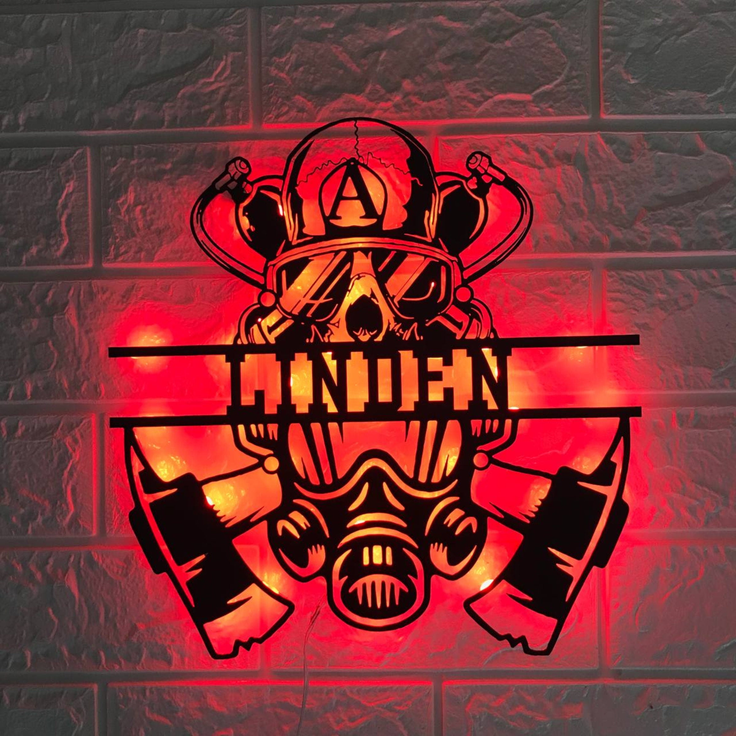 Handmadetneonsign Custom Firefighter Metal Wall Art LED Light ...