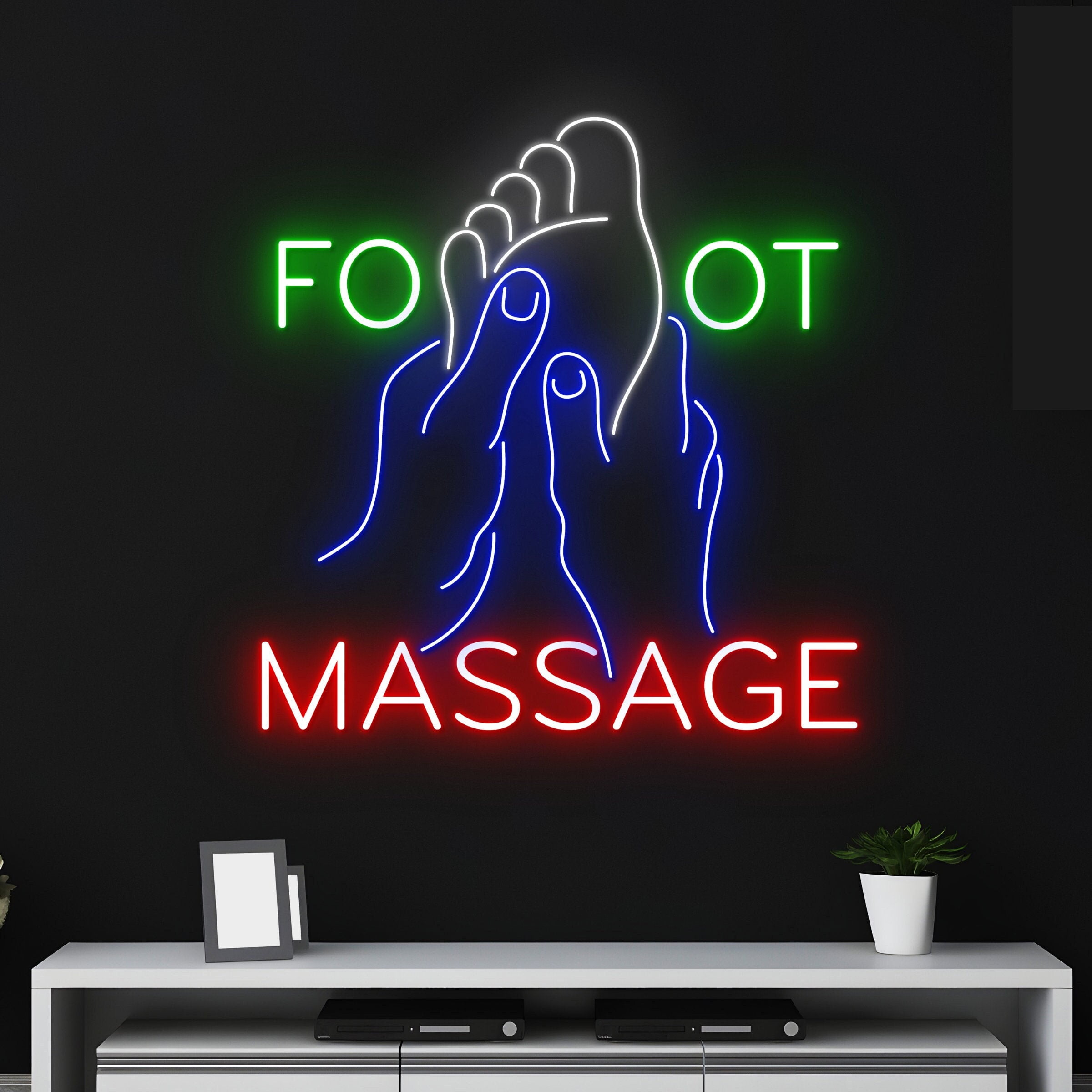 Handmadetneonsign Custom Foot Massage Neon Sign, Massage Shop Led Sign ...