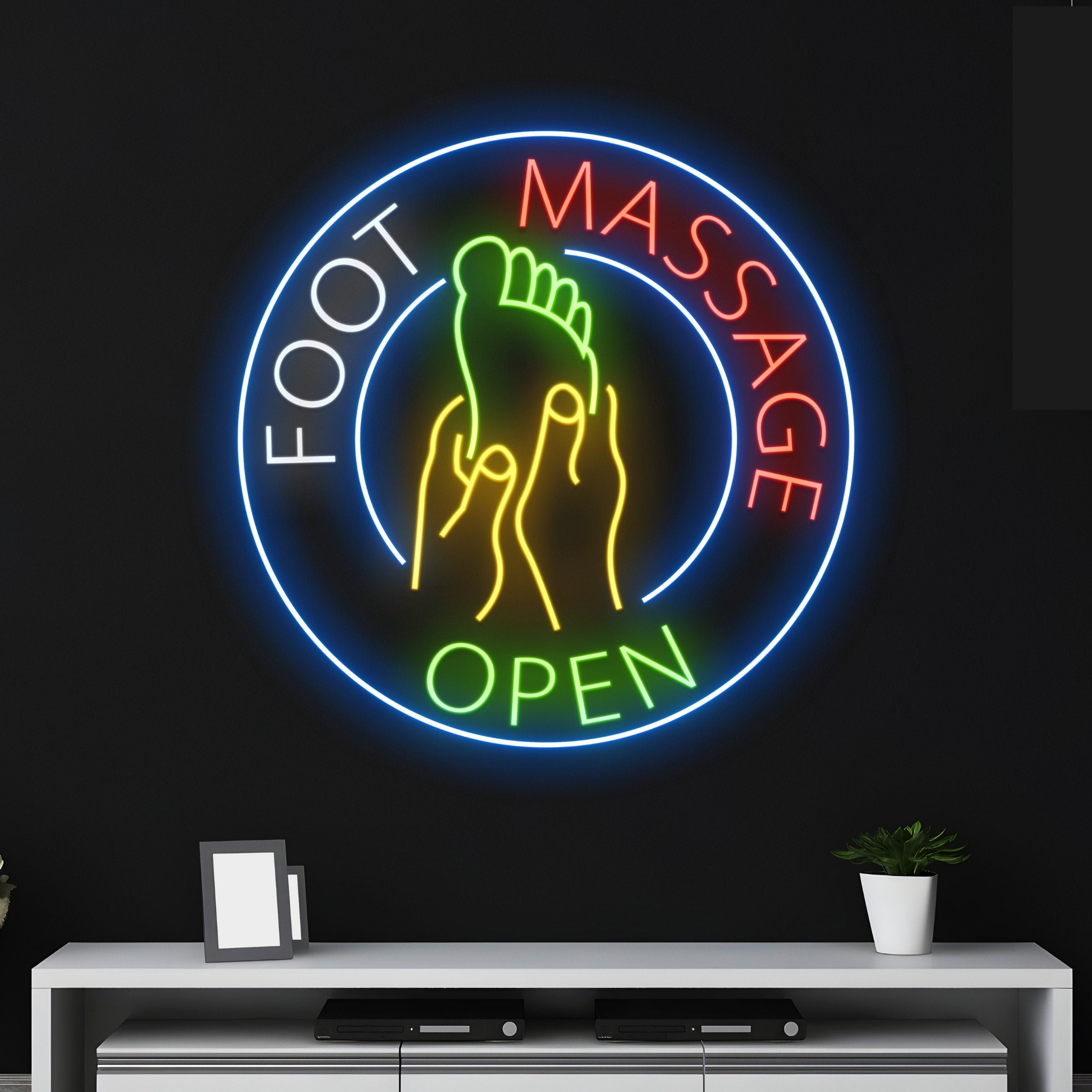 Handmadetneonsign Custom Foot Massage Open Neon Sign, Massage Shop Led ...