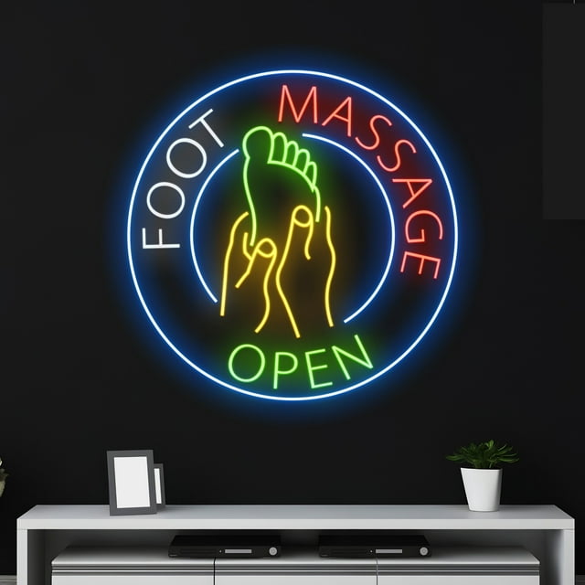 Handmadetneonsign Custom Foot Massage Open Neon Sign, Massage Shop Led ...