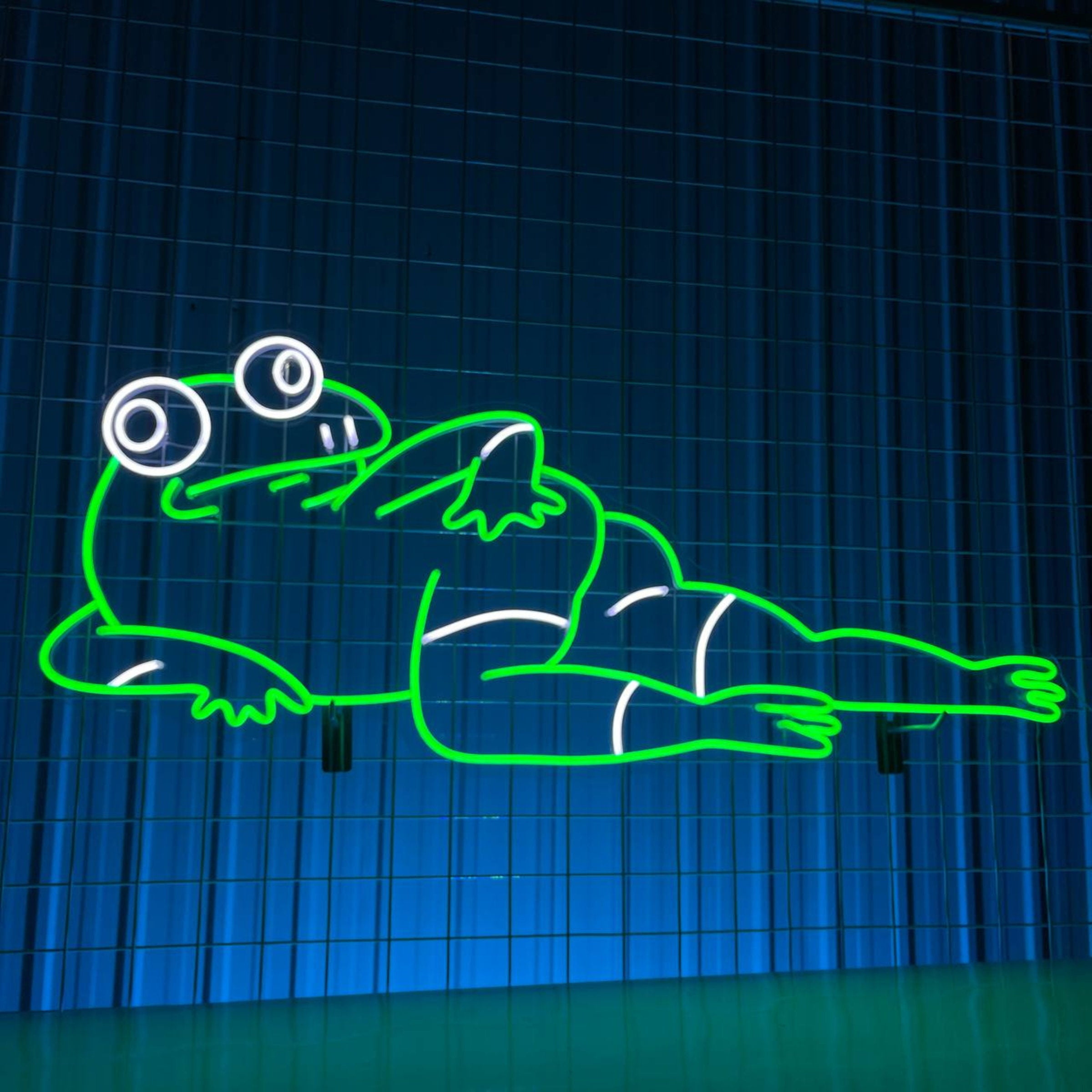 Handmadetneonsign Custom Frog Neon Light, Lying Down Frog Led Light ...