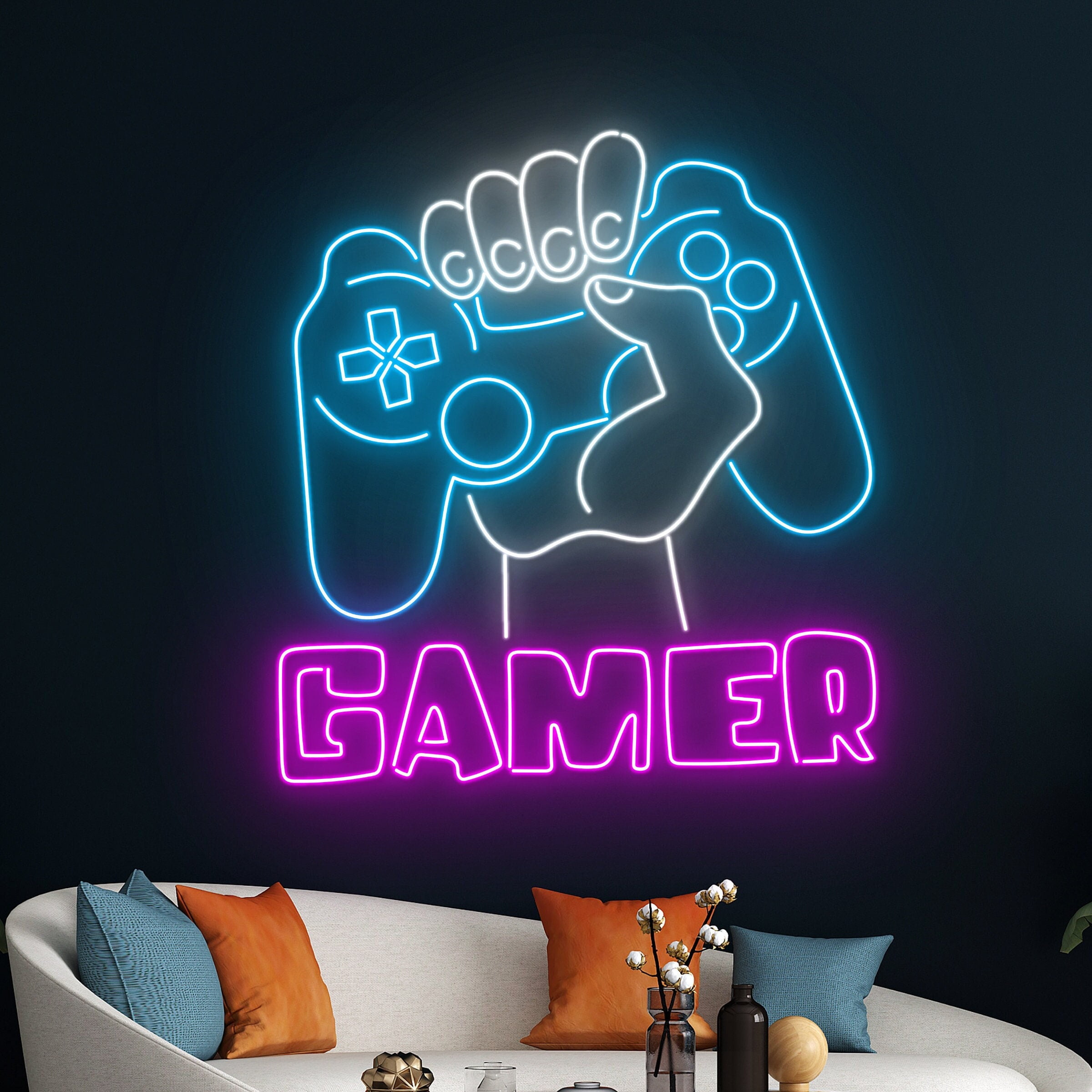 Handmadetneonsign Custom Gamer Neon Sign, Game Controller Led Sign ...