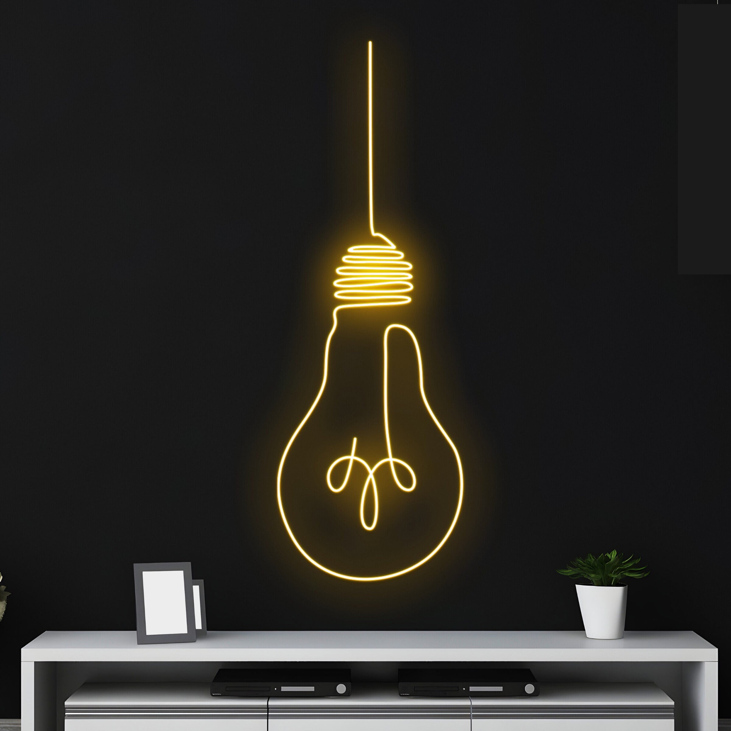 Handmadetneonsign Custom Hanging Lightbulb Neon Sign, Lighting Bulb ...