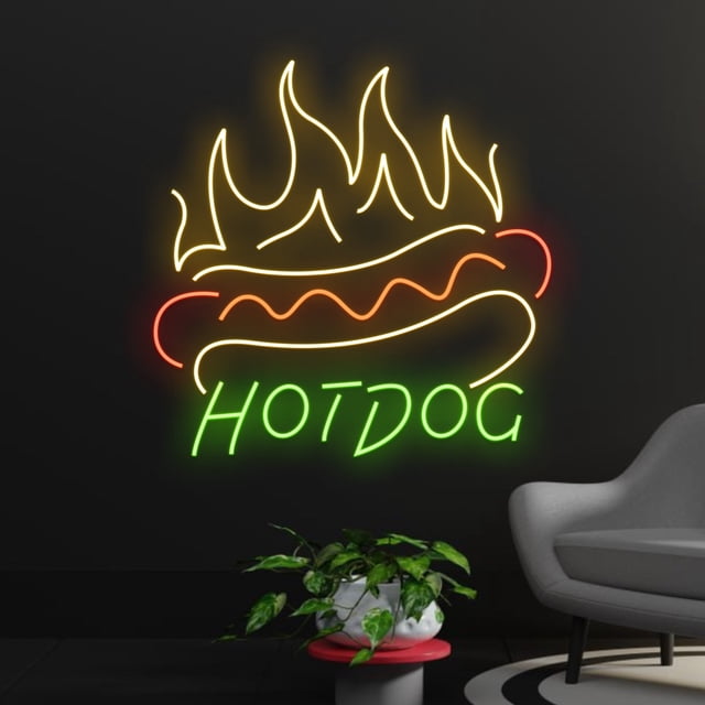 Handmadetneonsign Custom Hot Dog Neon Sign, Hot Dog LED Sign ...