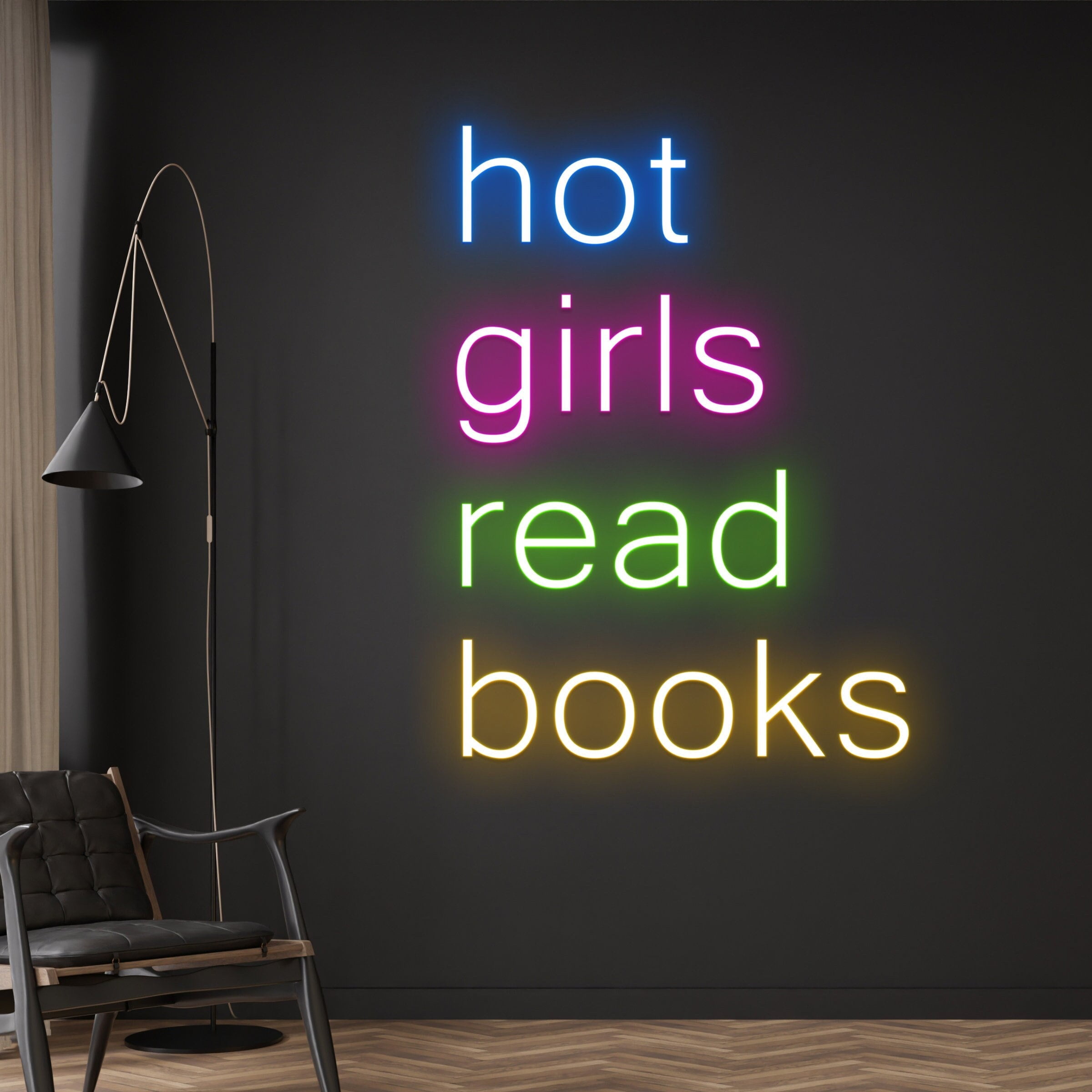 Handmadetneonsign Custom Hot Girl Read Books Neon Sign, Girl Reading ...