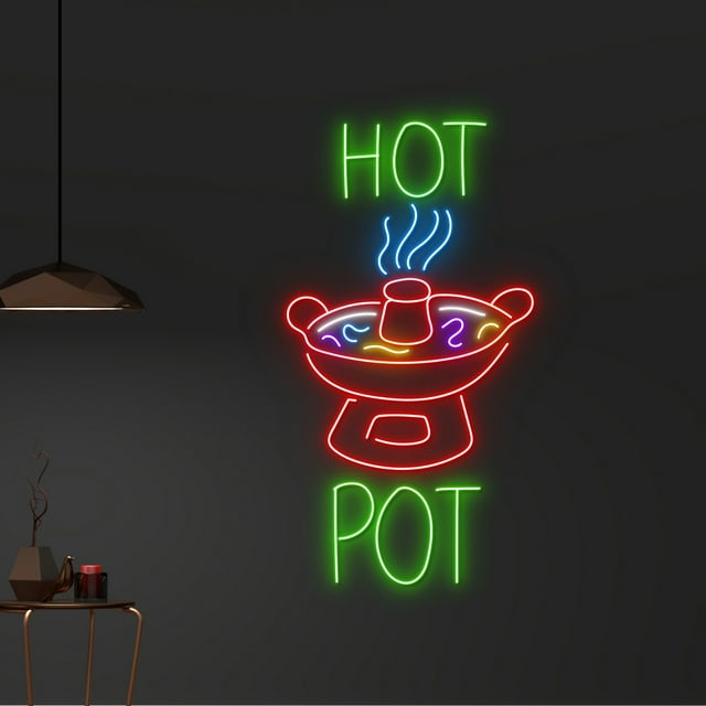 Handmadetneonsign Custom Hot Pot Neon Sign, Food Led Sign, Food Shop ...