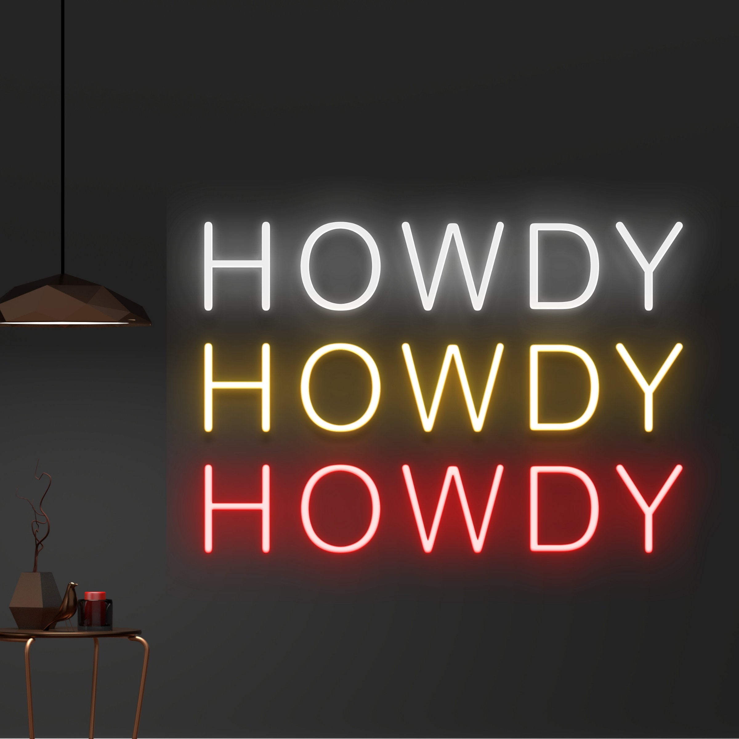 Handmadetneonsign Custom Howdy Neon Sign, Personalized Quote Name Neon ...