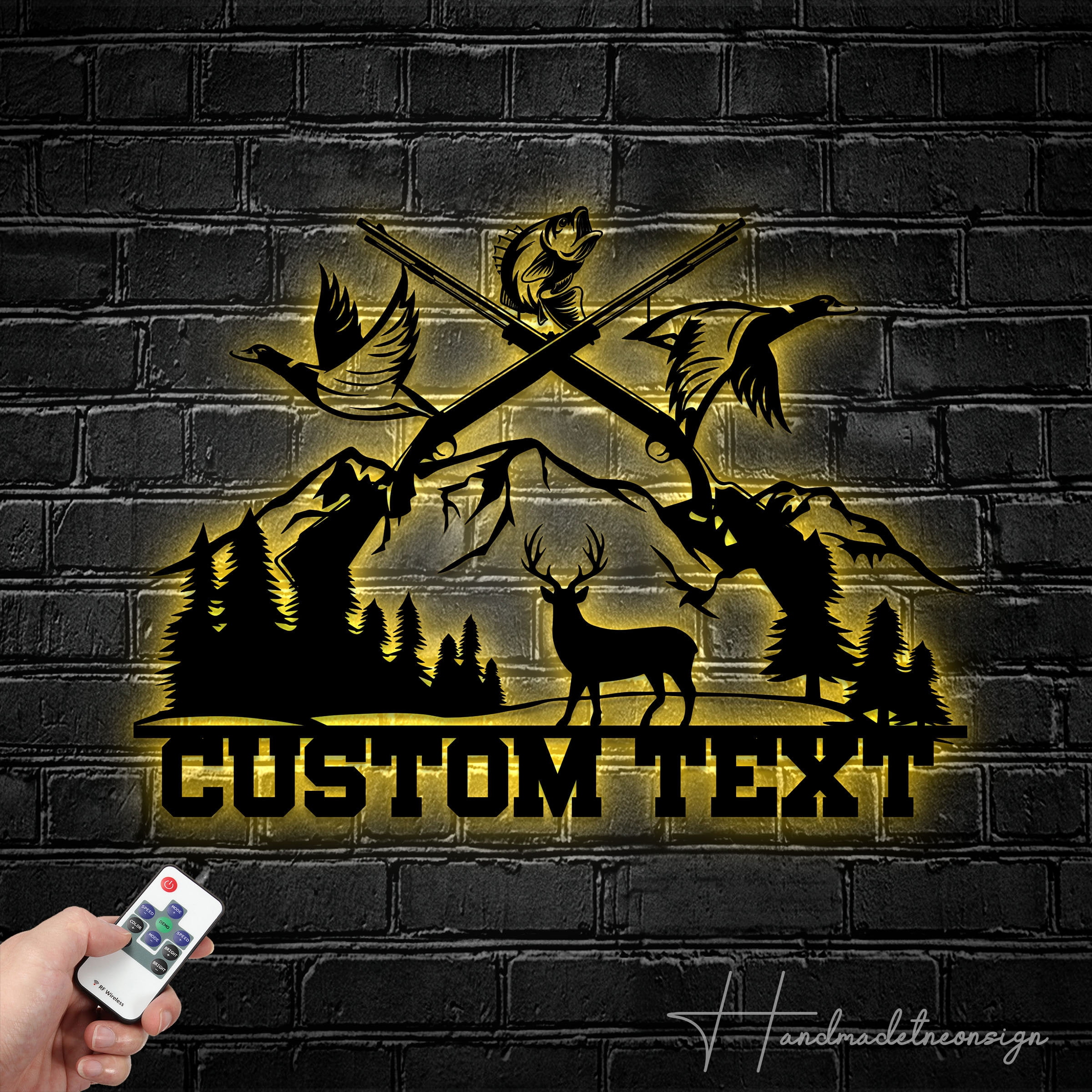 Handmadetneonsign Custom Hunting Metal Wall Art LED Light ...