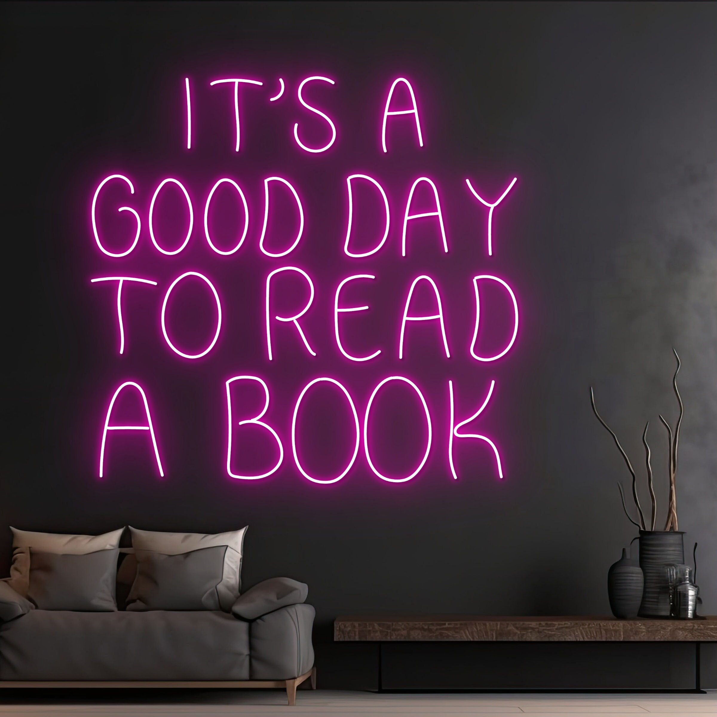 Handmadetneonsign Custom It's A Good Day To Read A Book Neon Sign ...