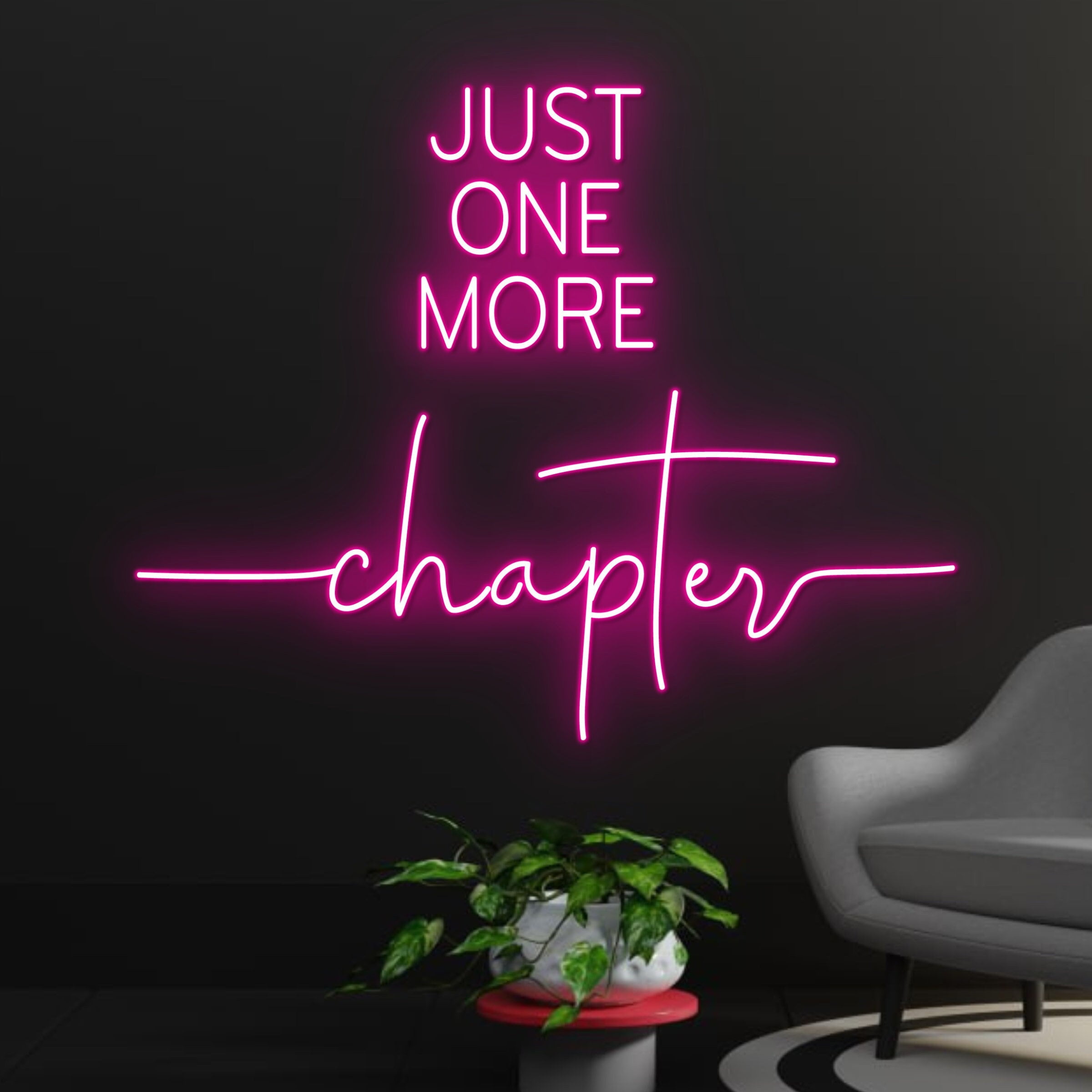 Handmadetneonsign Custom Just One More Chapter Neon Sign, Custom Name ...