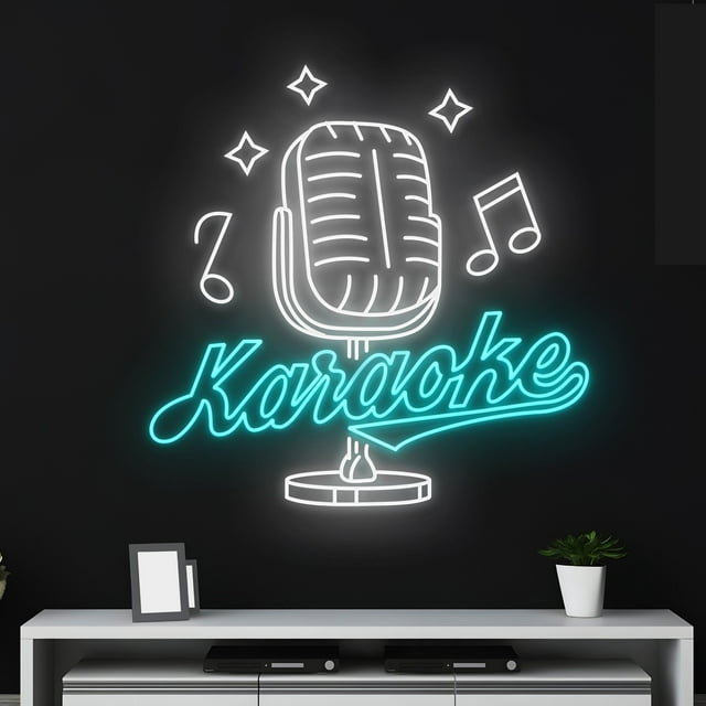Handmadetneonsign Custom Karaoke Led Sign, Microphone Neon Light, Music ...