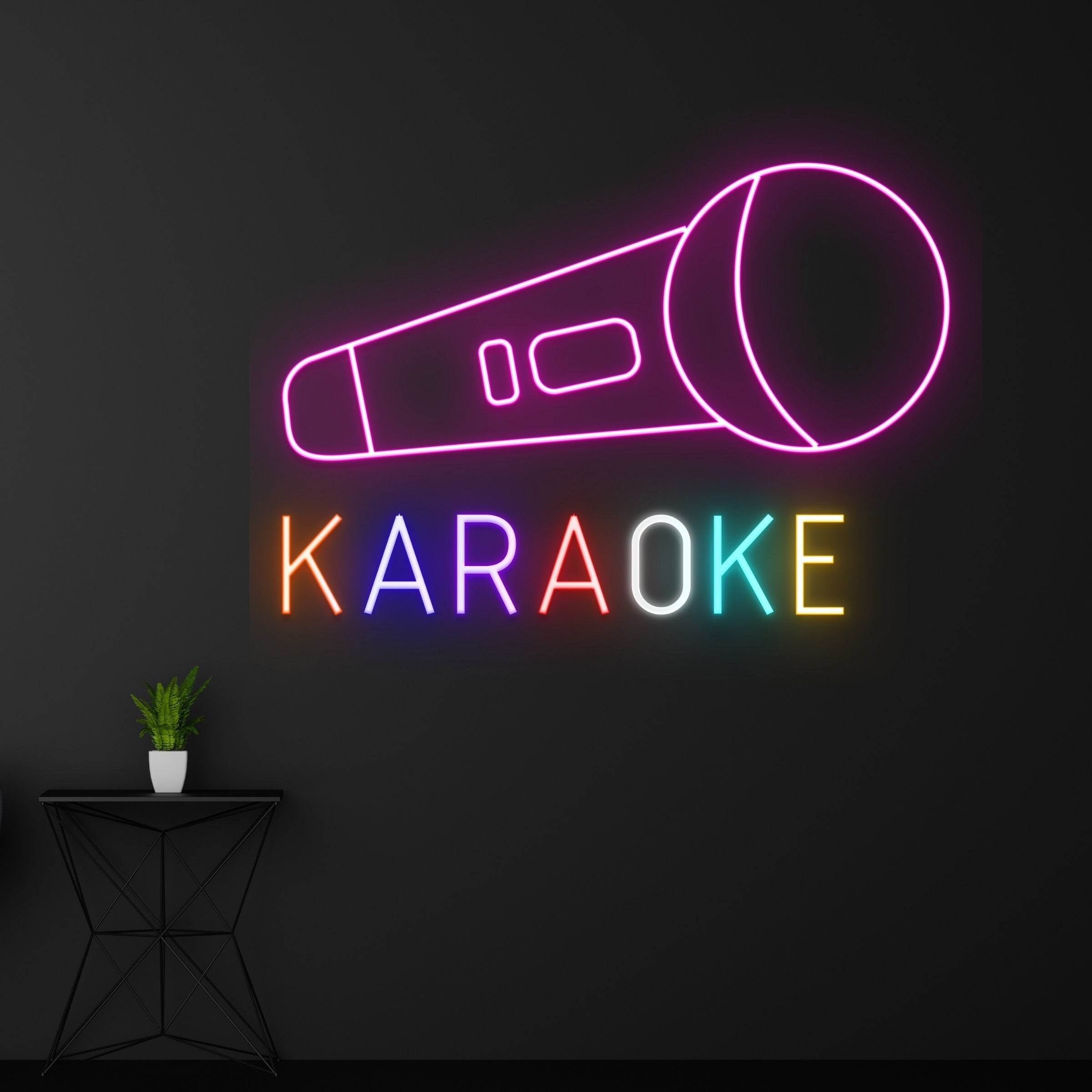 Handmadetneonsign Custom Karaoke Led Sign, Microphone Neon Light, Music ...