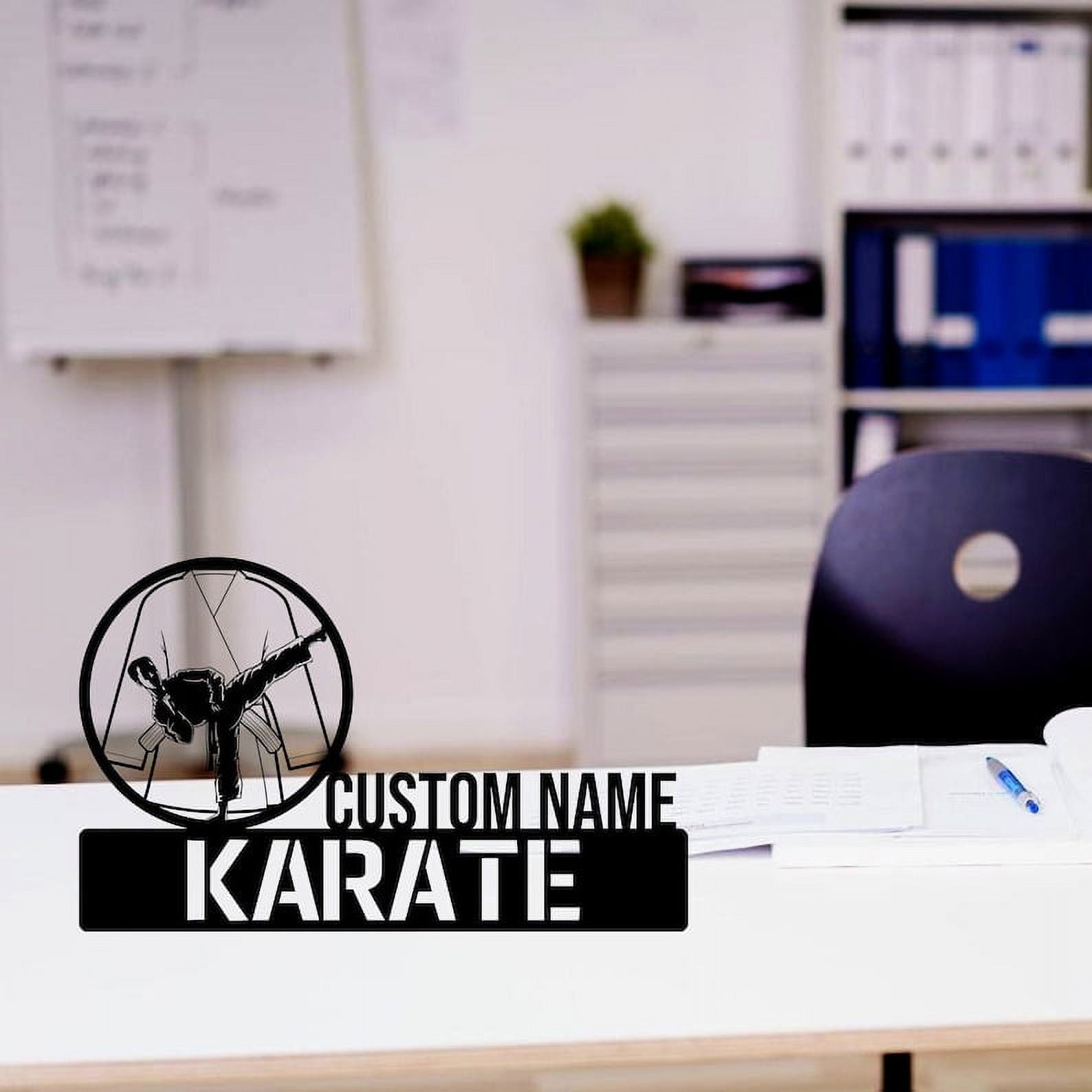 Handmadetneonsign Custom Karate Desk Name Plate, Karate Metal Nameplate ...