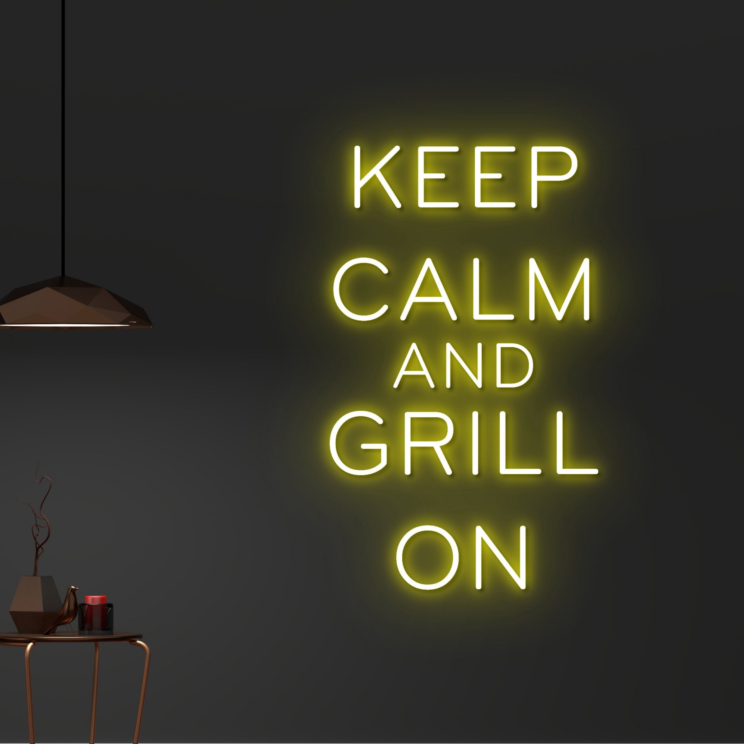 Handmadetneonsign Custom Keep Calm and Grill On Neon Sign, Custom Name ...