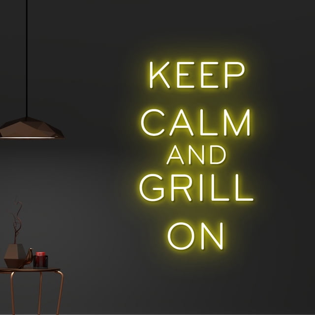 Handmadetneonsign Custom Keep Calm and Grill On Neon Sign, Custom Name ...