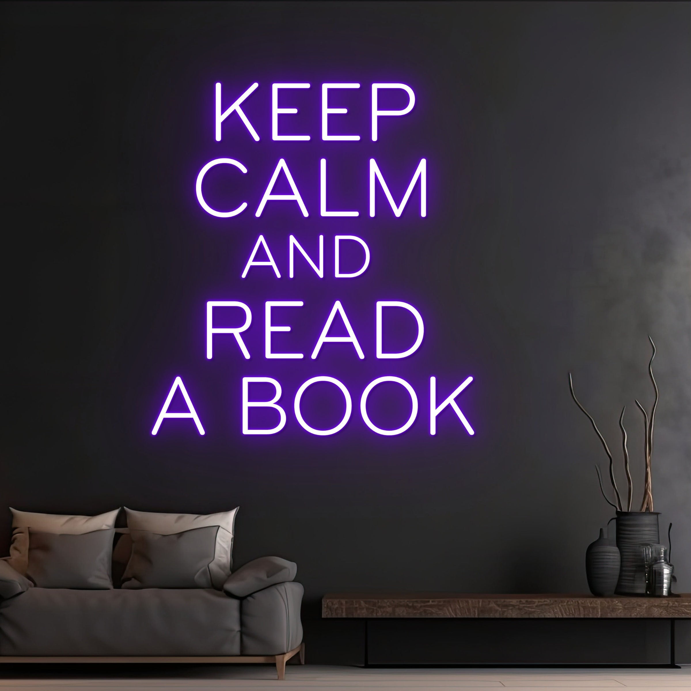 Handmadetneonsign Custom Keep Calm and Read A Book Neon Sign, Custom ...