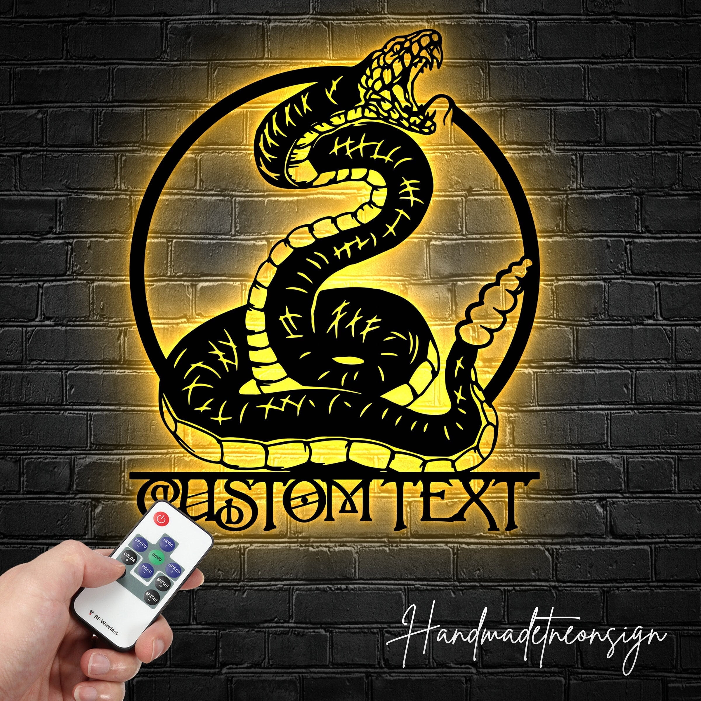 Handmadetneonsign Custom King Cobra Snake Metal Wall Art LED Light ...