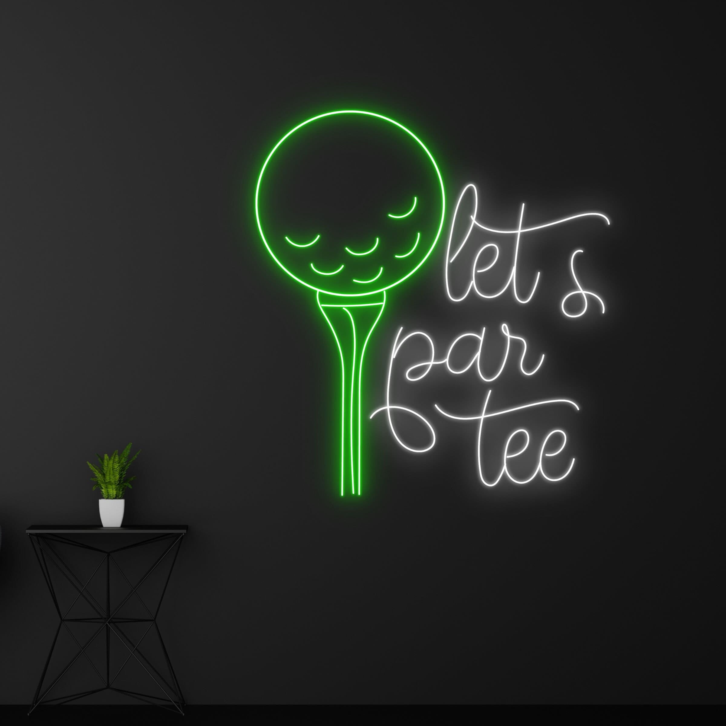 Handmadetneonsign Custom Let's Par Tee Golf Neon Sign, Golfer LED Light ...