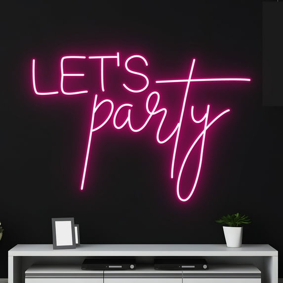 Handmadetneonsign Custom Let's Party Neon Light, Custom Name Quote LED ...