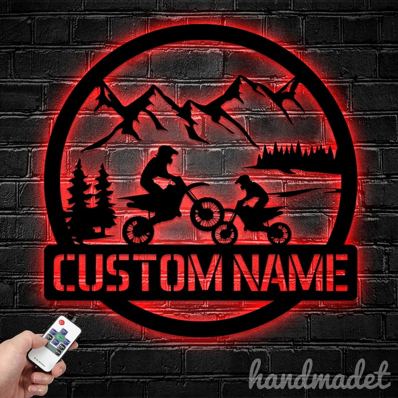 Handmadetneonsign Custom Like Father Like Son Motocross Biker Metal ...