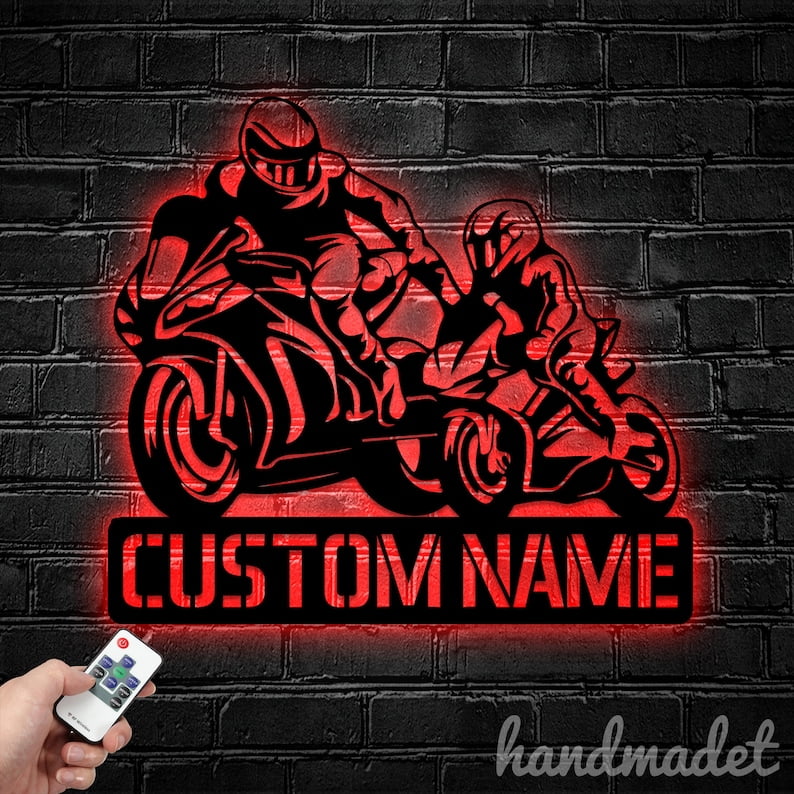 Handmadetneonsign Custom Like Father Like Son Motocross Biker Metal ...