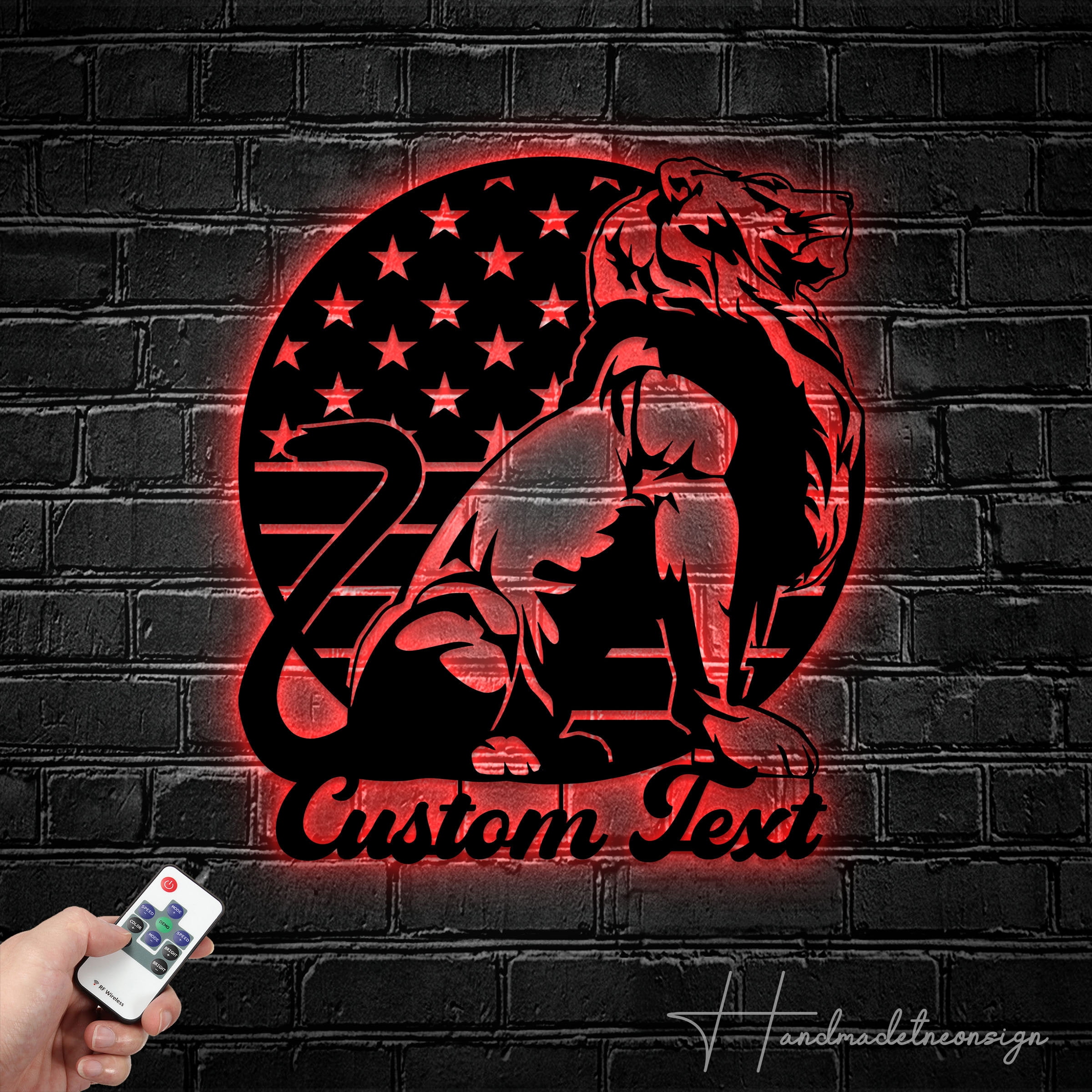 Handmadetneonsign Custom Lion Metal Wall Art LED Light - Personalized ...