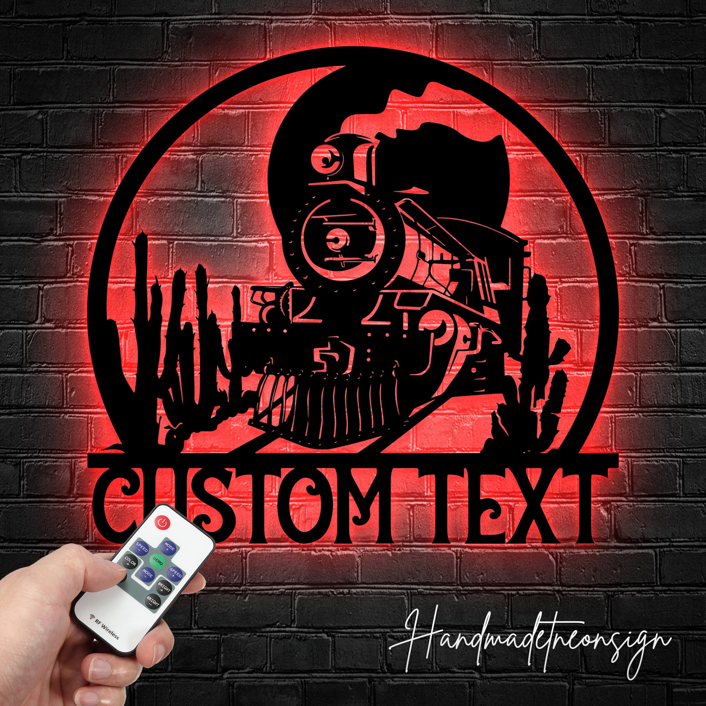 Locomotive Train Metal Art Silhouette Wall Sticker Old Steam Train