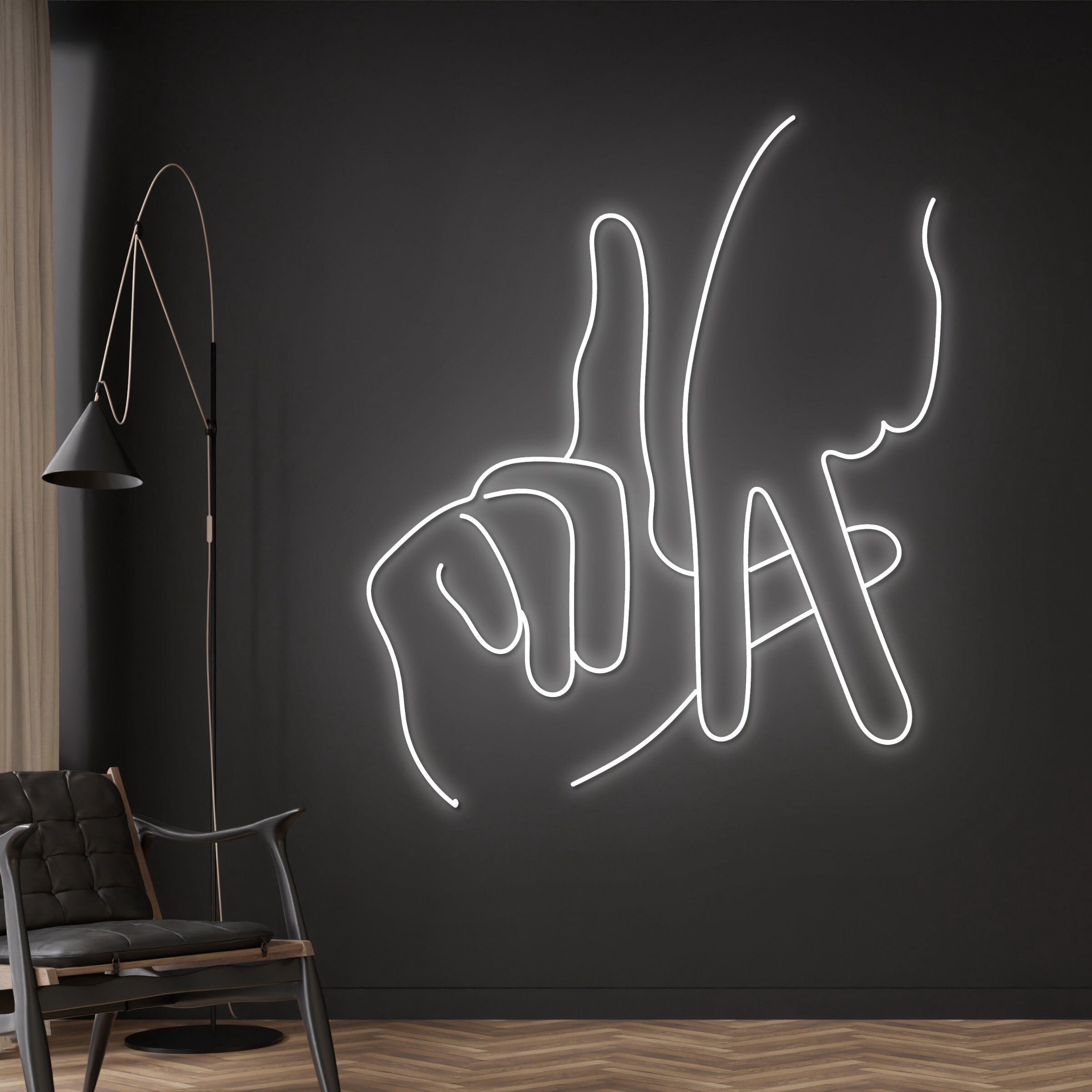 Handmadetneonsign Custom Los Angeles Hand Gesture Neon Sign, Custom LA ...