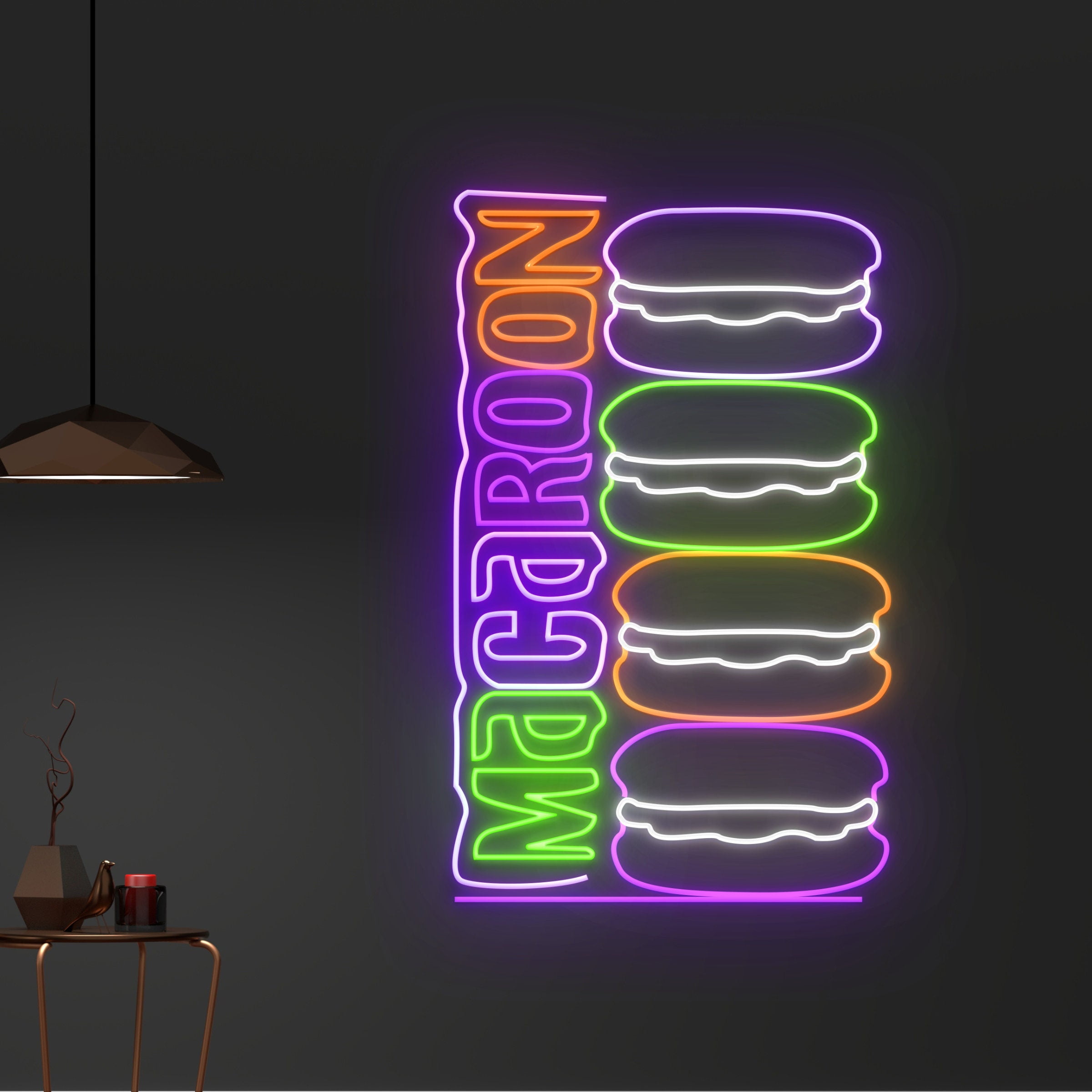 Handmadetneonsign Custom Macaroon Neon Sign, Macaron LED Sign, Sweet ...