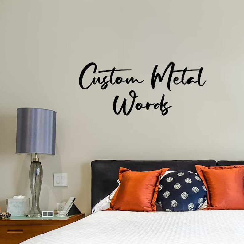 Handmadetneonsign Custom Metal Words Metal Wall Art Light, Letters ...