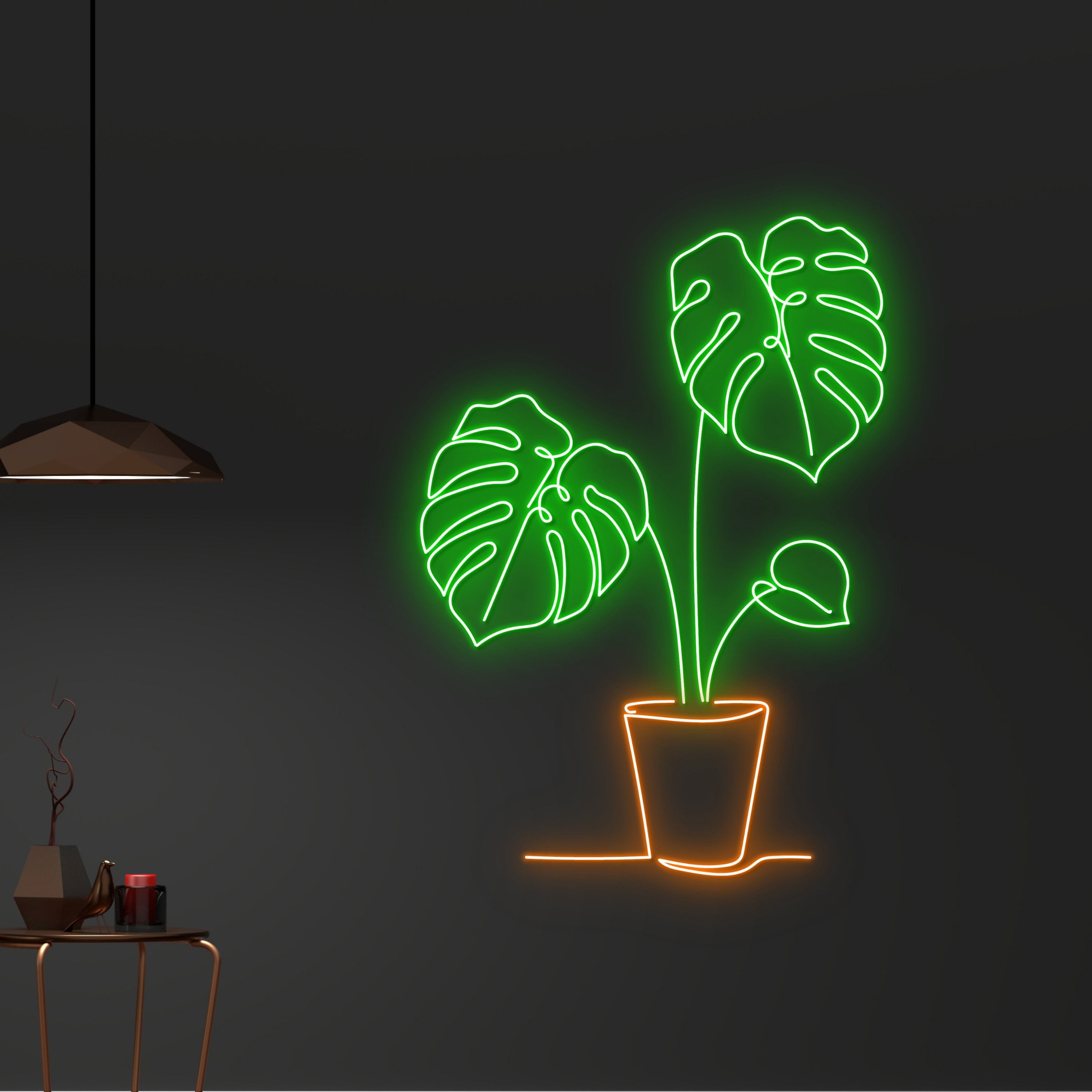 Handmadetneonsign Custom Monstera Leaf Plant Neon Light, Leaves Plant ...