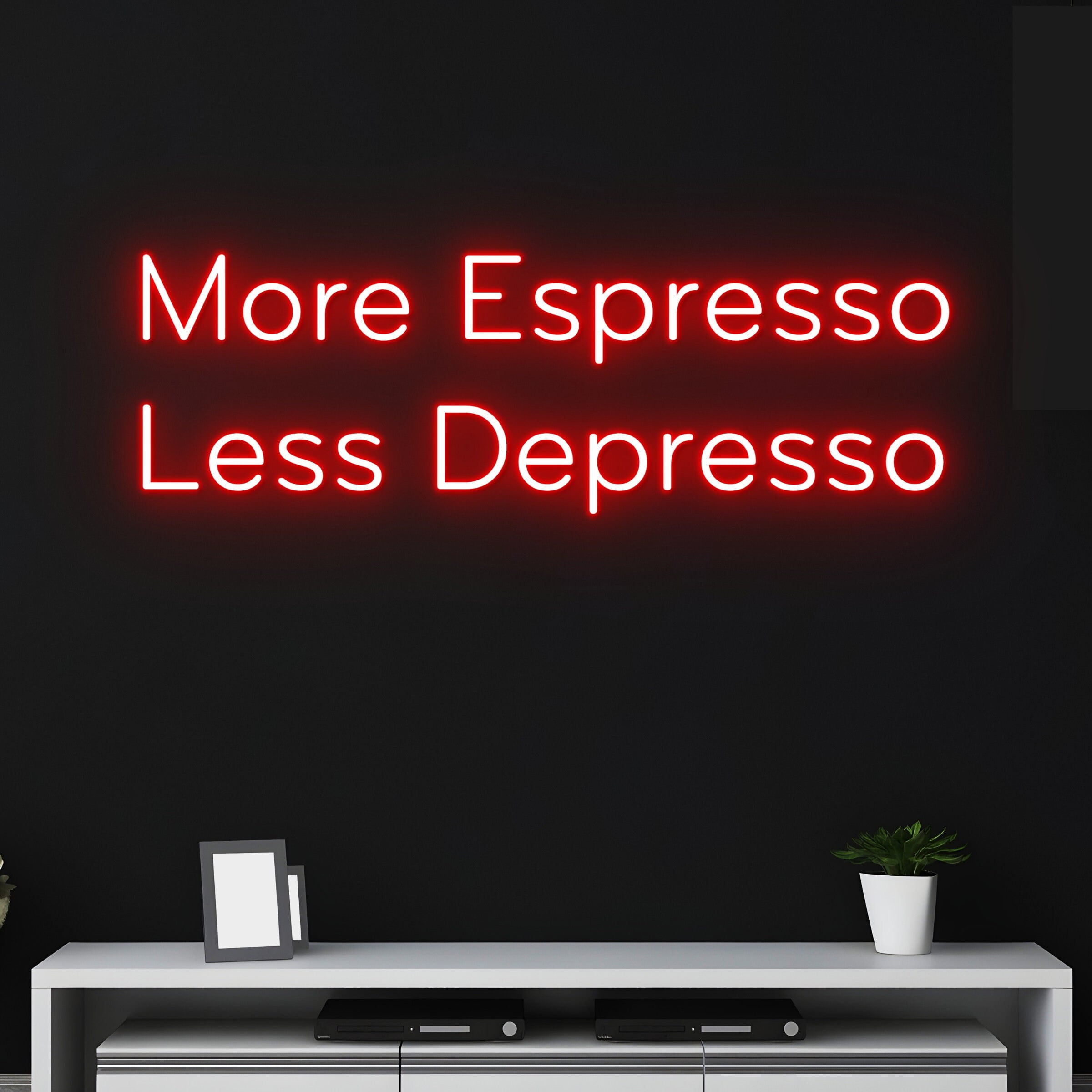 Handmadetneonsign Custom More Espresso Less Depresso Neon Sign, Custom ...