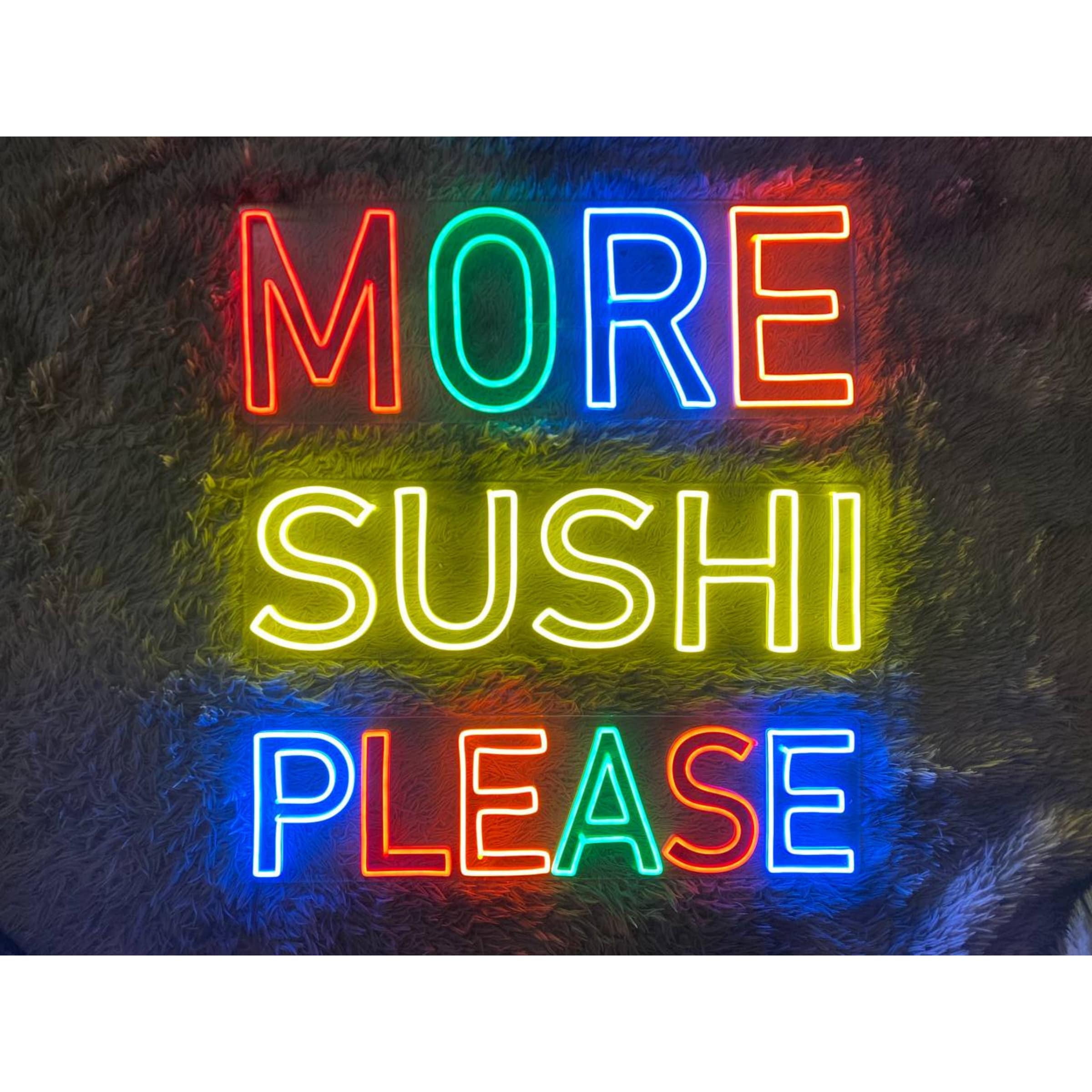 Handmadetneonsign Custom More Sushi Please Neon Sign, Japanese Food ...
