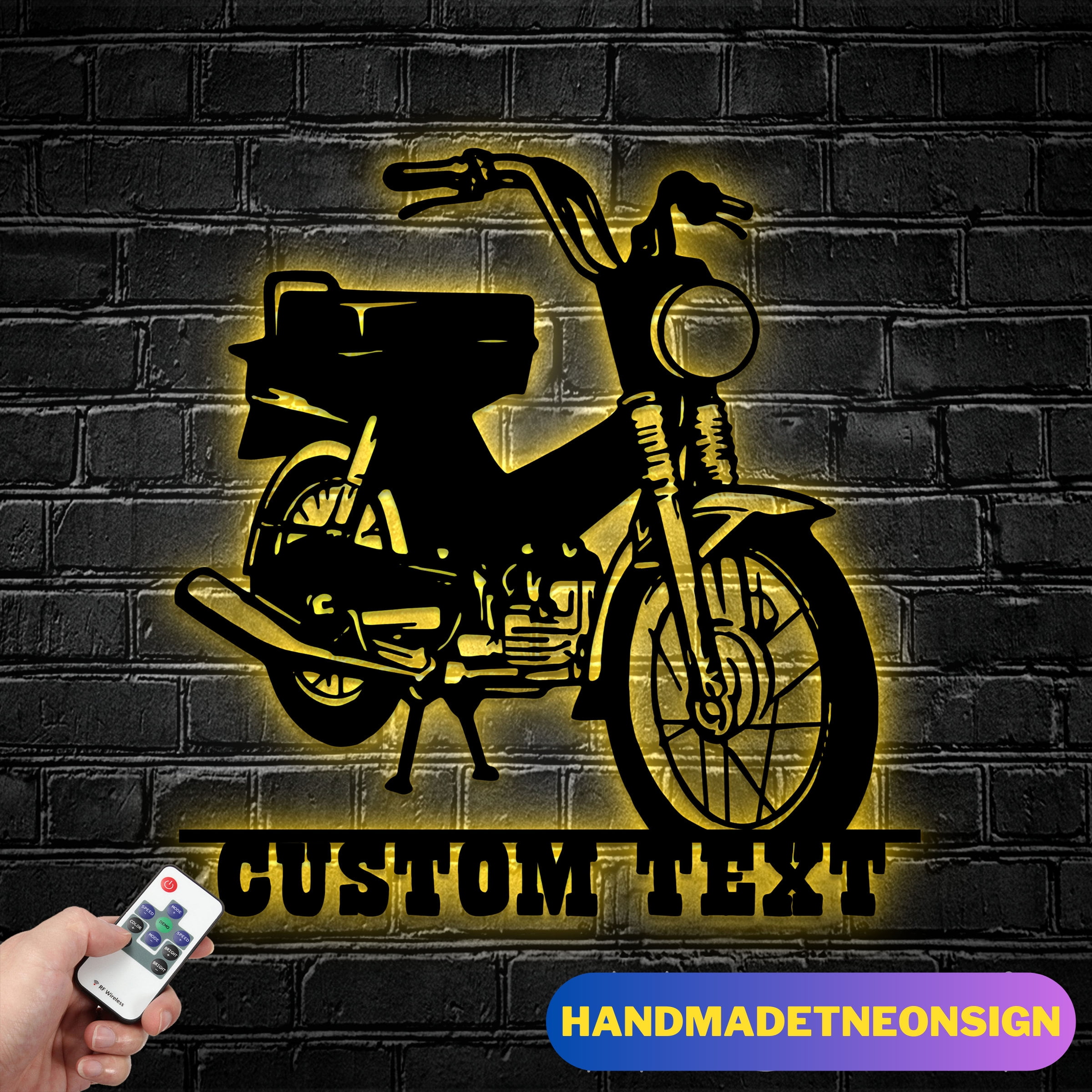 Handmadetneonsign Custom Motorbike Metal Wall Art LED Light ...