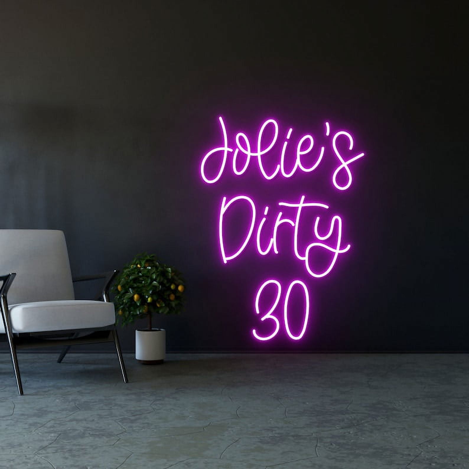 Handmadetneonsign Custom Name Birthday Dirty 30 Neon Signs, Dirty 30 ...