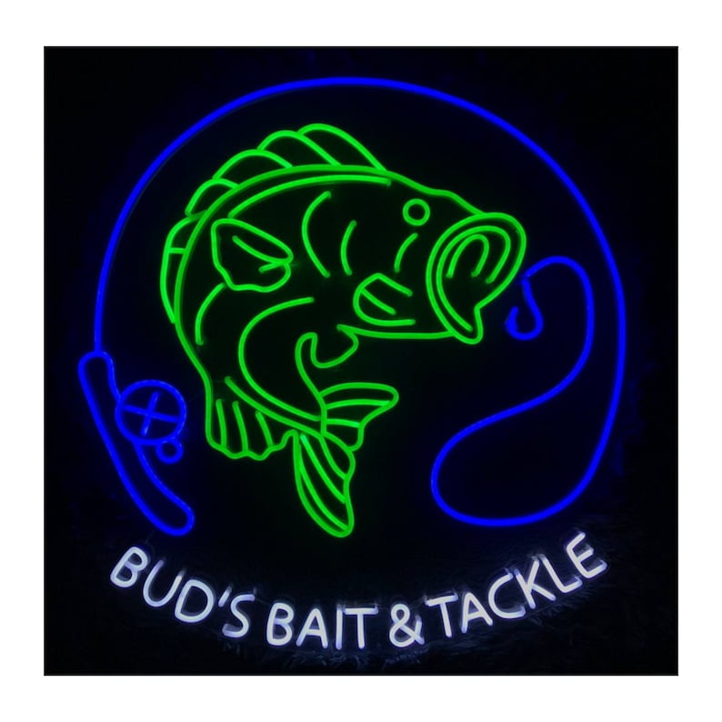 Handmadetneonsign Custom Name Fishing Led Sign, Fishing Neon Sign, Wall ...