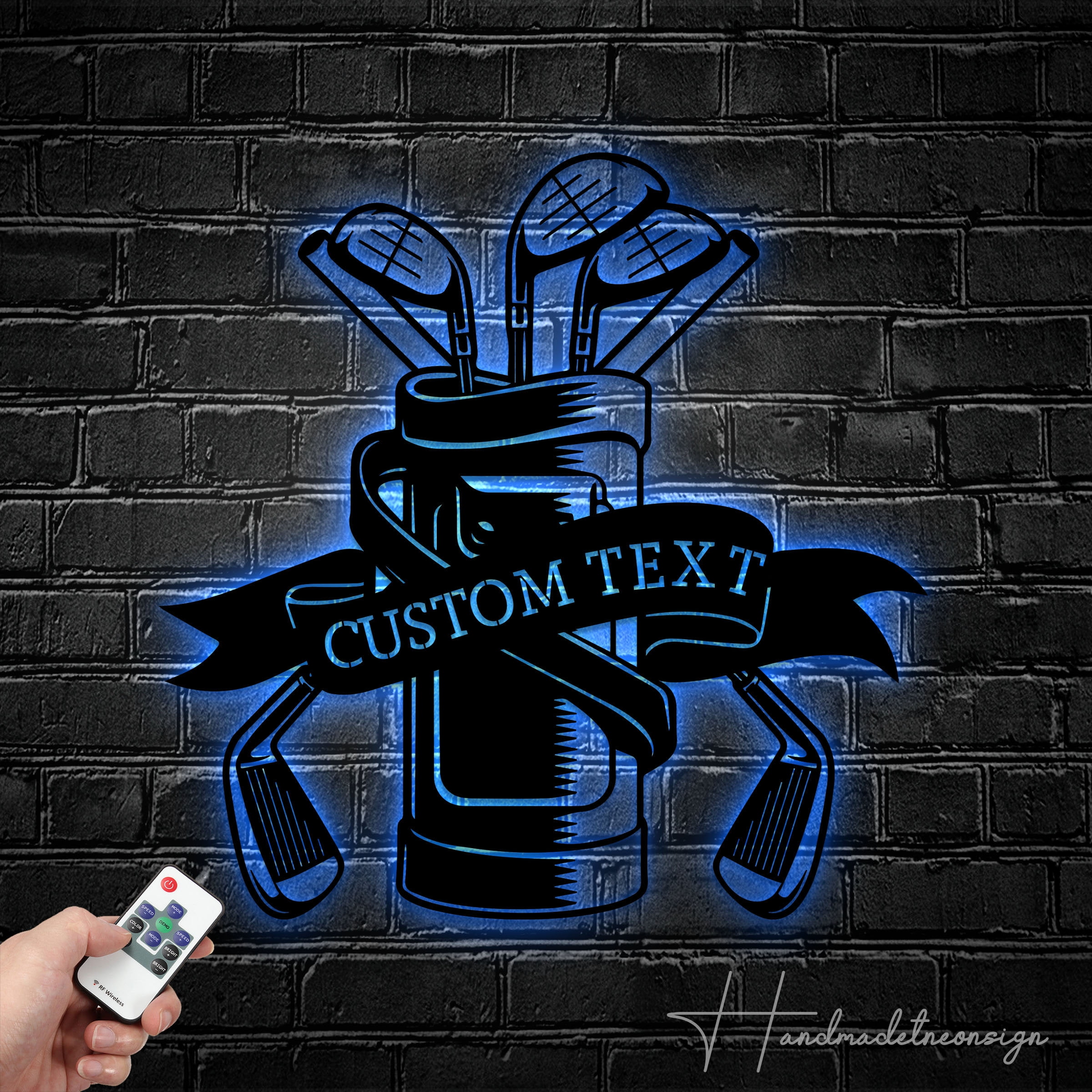 Handmadetneonsign Custom Name Golfing Metal Wall Art LED Light ...