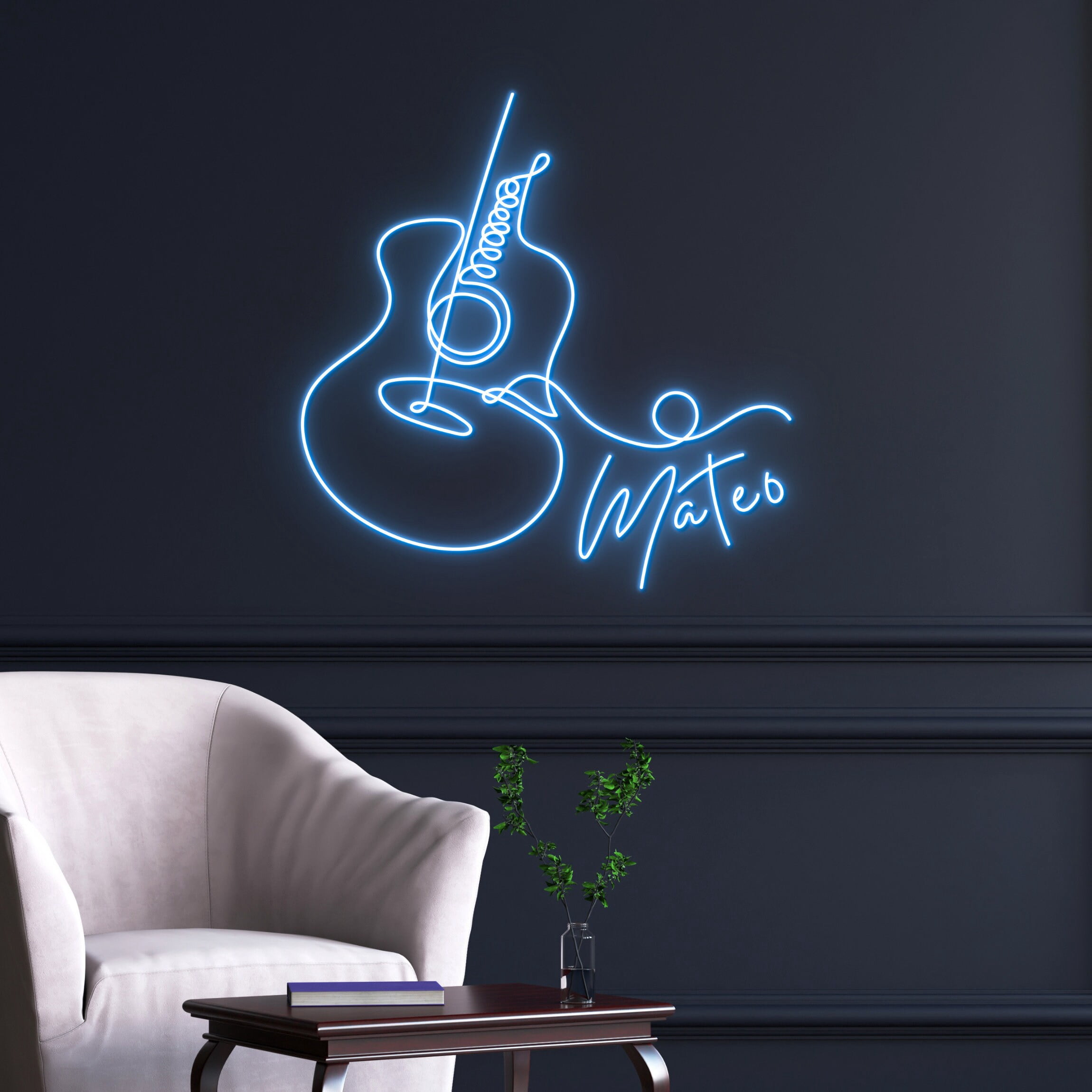 Handmadetneonsign Custom Name Guitar Neon Sign, Guitar Neon Led, Guitar ...